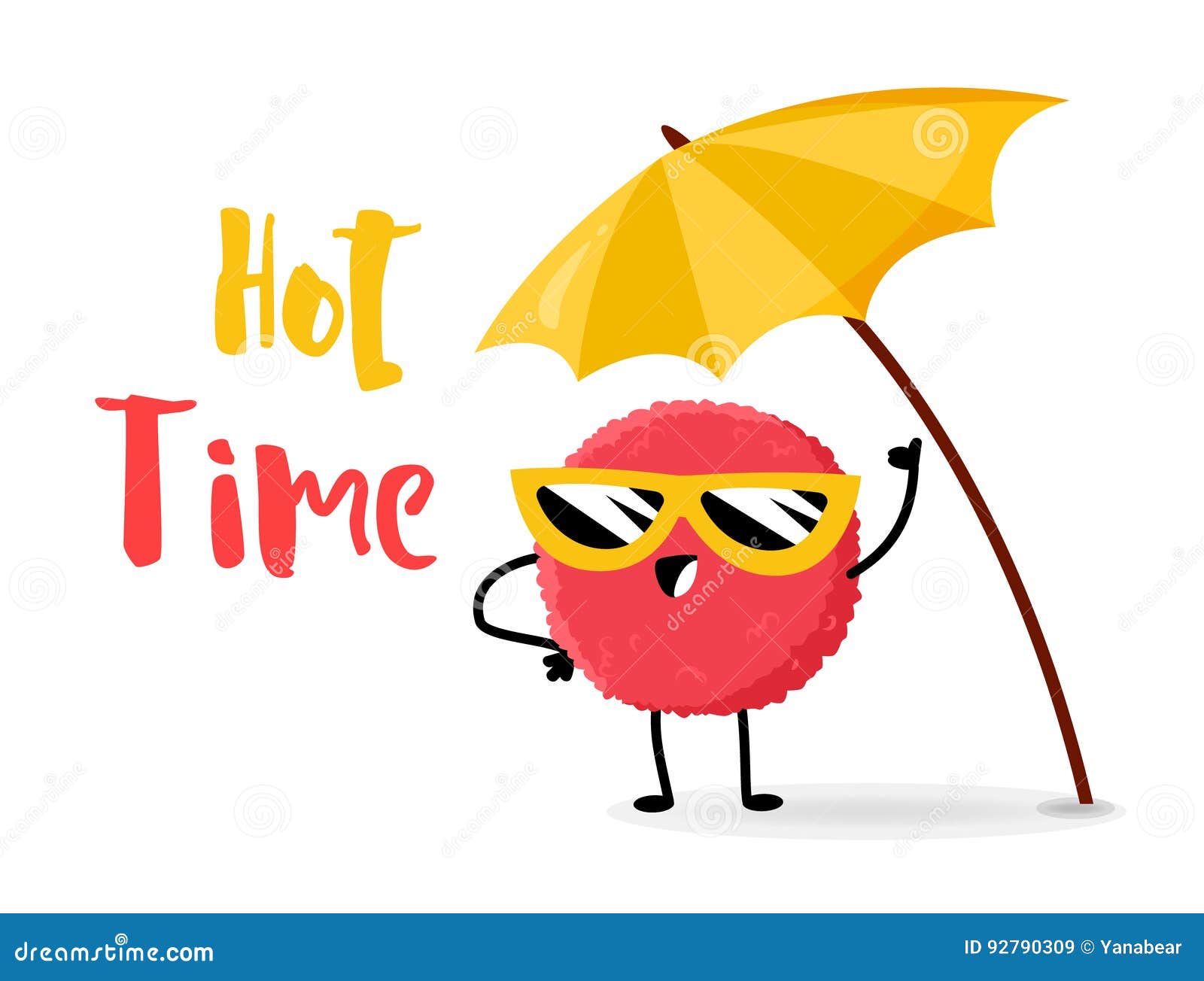 Cartoon Lychee Or Litchi Fruit Flat Vector Illustration, Litchee Icon ...