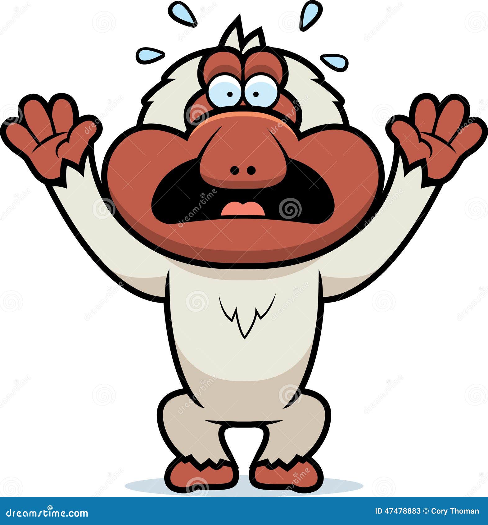 Cartoon Macaque Panicking stock vector. Illustration of graphic - 47478883