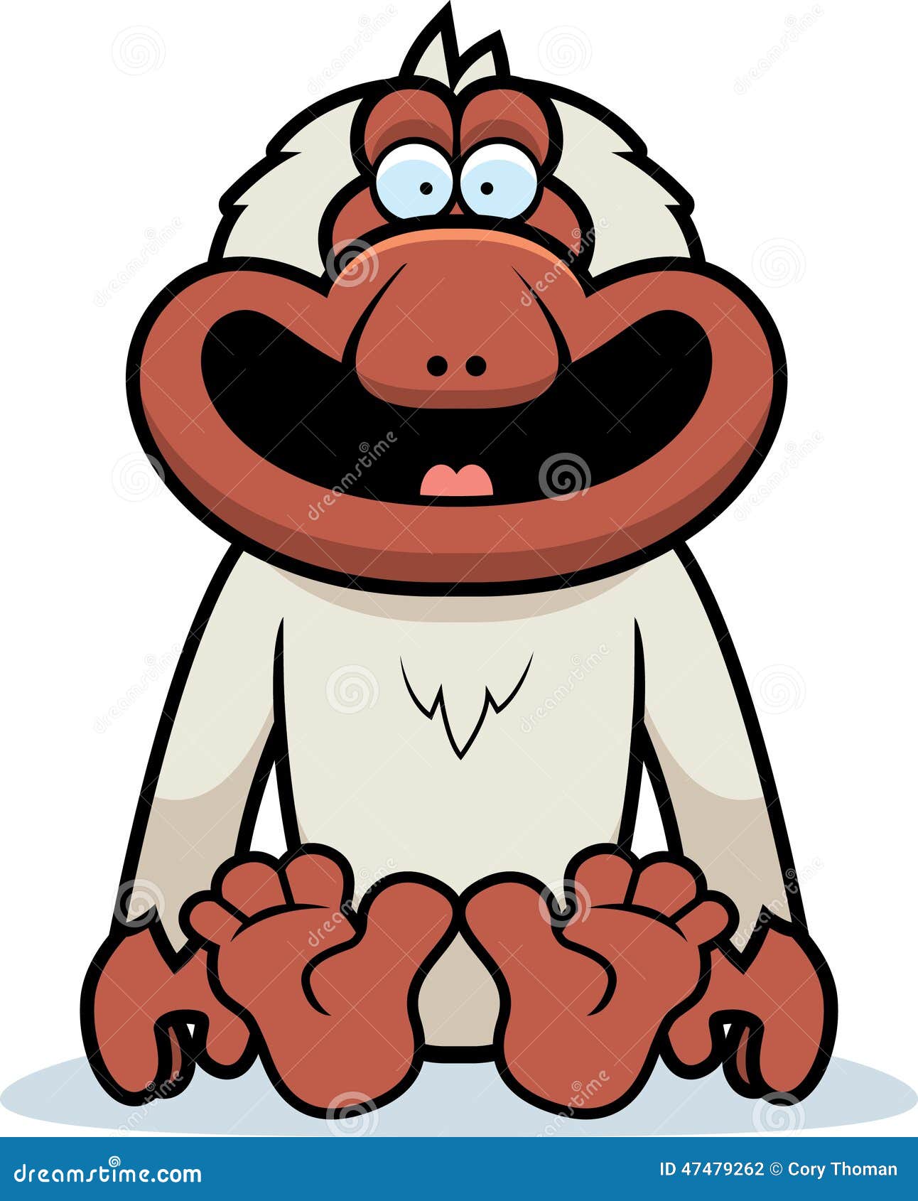 Cartoon Macaque Sitting stock vector. Illustration of clip - 47479262