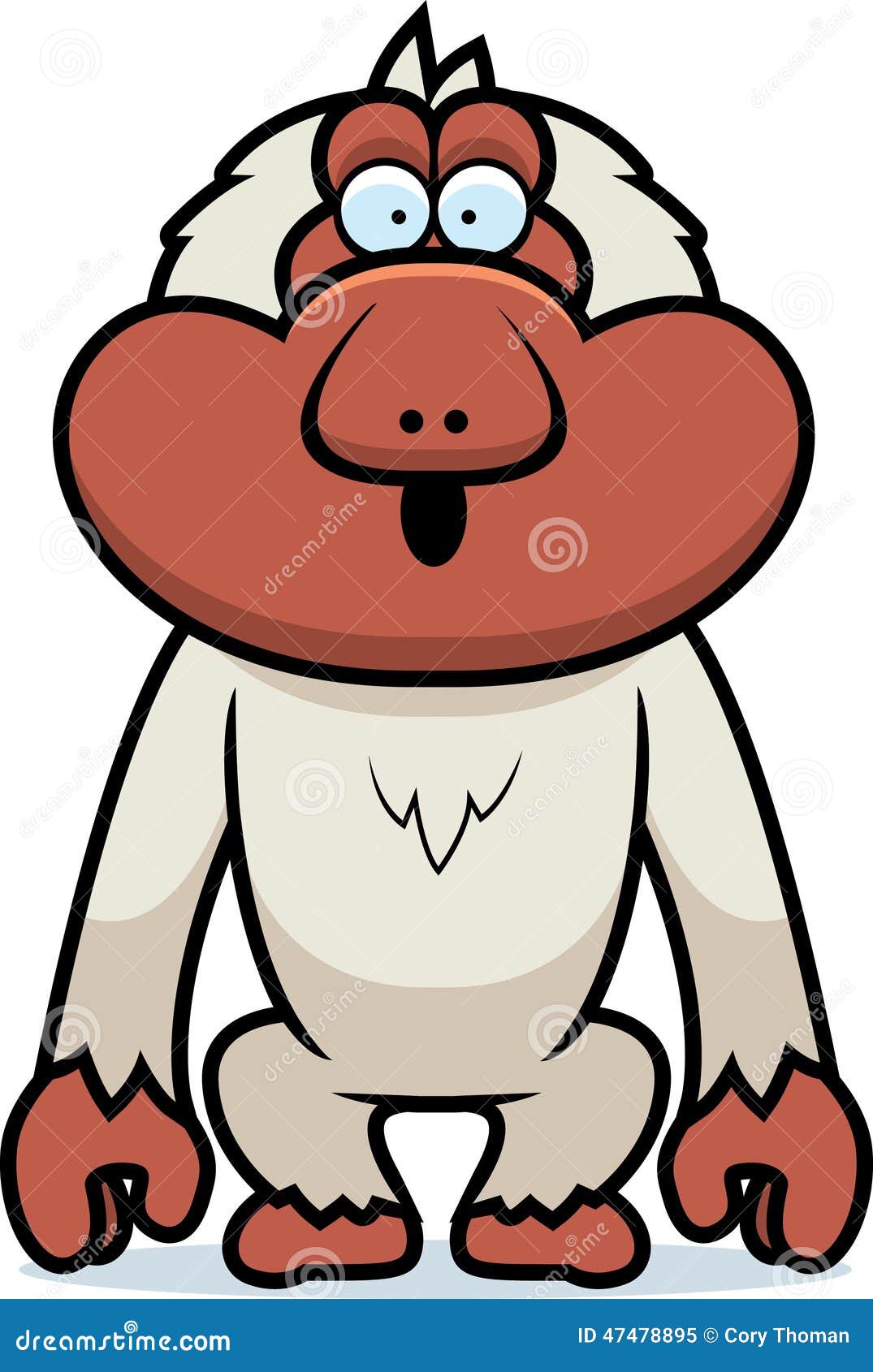 Cartoon Macaque Surprised stock vector. Illustration of clipart - 47478895