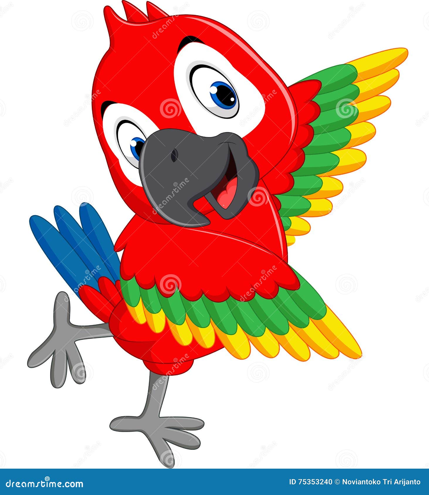 Cartoon macaw stock vector. Illustration of character - 75353240