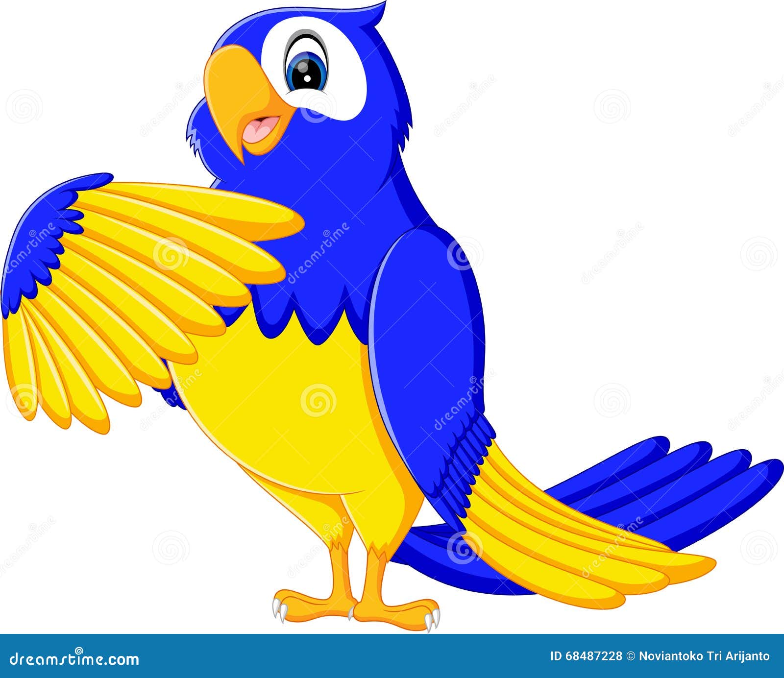 Cartoon Macaw In The Jungle Vector Illustration | CartoonDealer.com ...