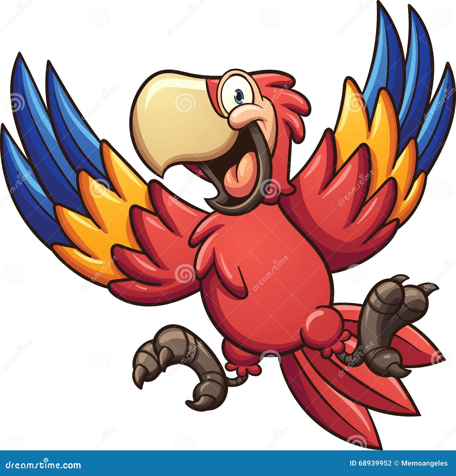 Cartoon macaw stock vector. Illustration of vector, jumping - 68939952