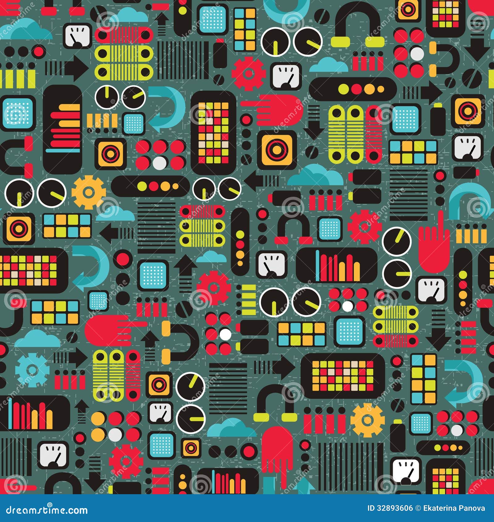 Cartoon Machines Seamless Background. Stock Vector - Illustration of ...