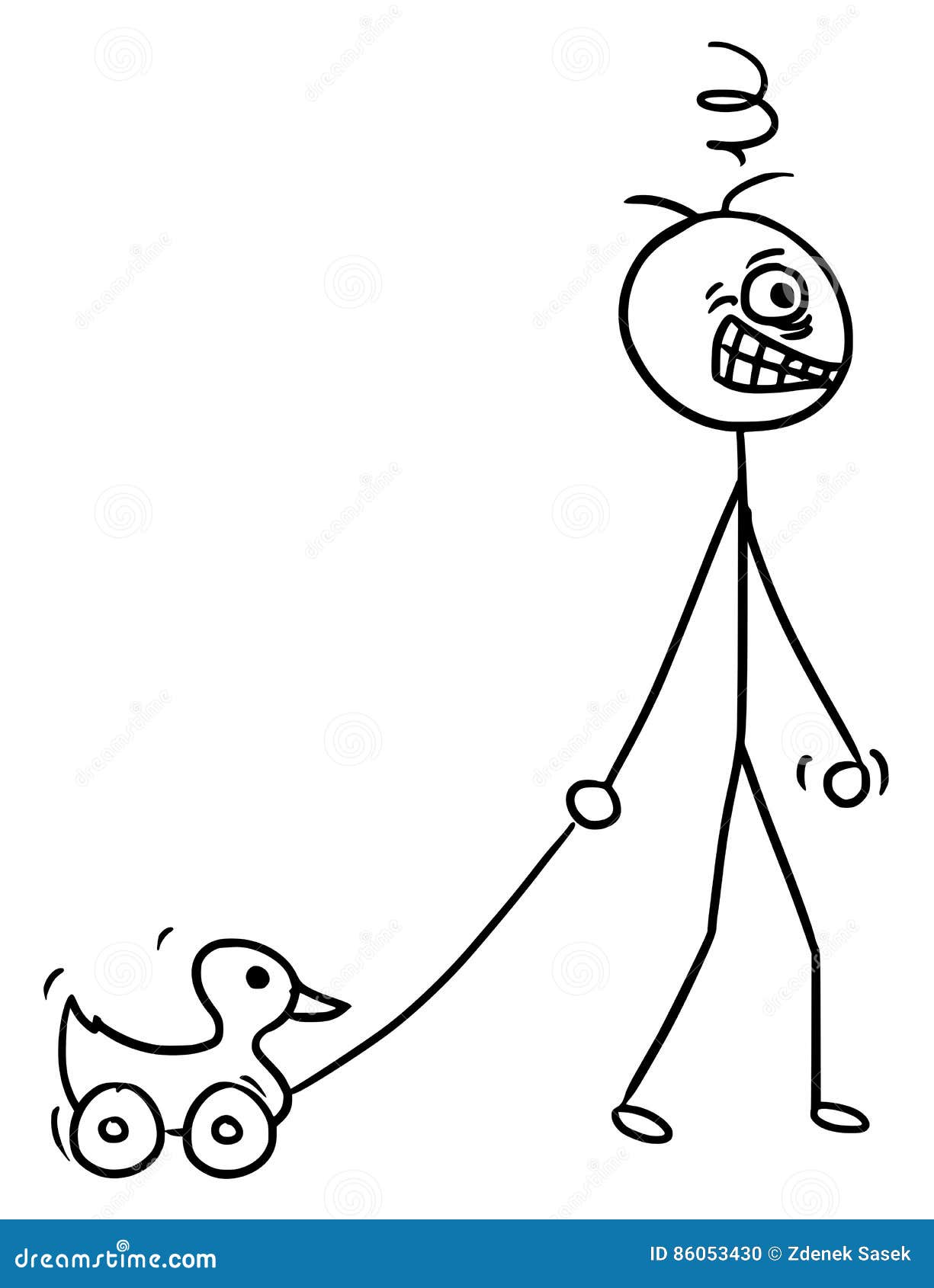 Cartoon Of Mad Man With Duck Vector Illustration | CartoonDealer.com ...