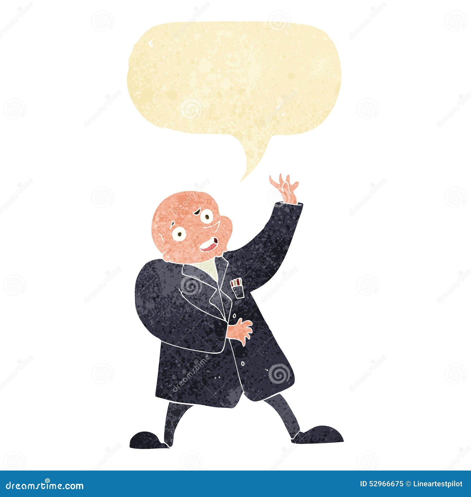 Cartoon Mad Scientist with Speech Bubble Stock Illustration ...