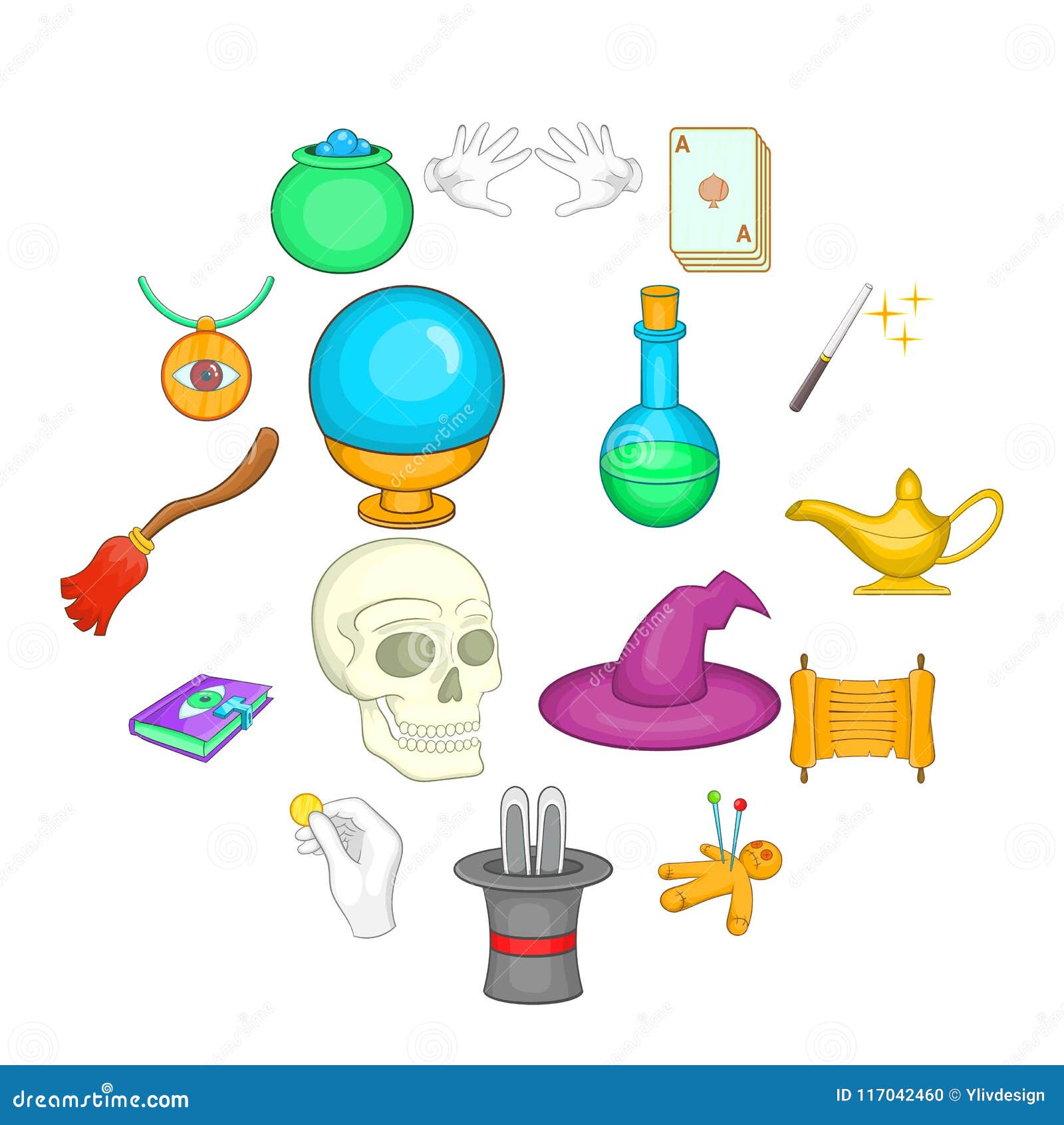 Magic Icons Set, Cartoon Style Stock Vector - Illustration of ...