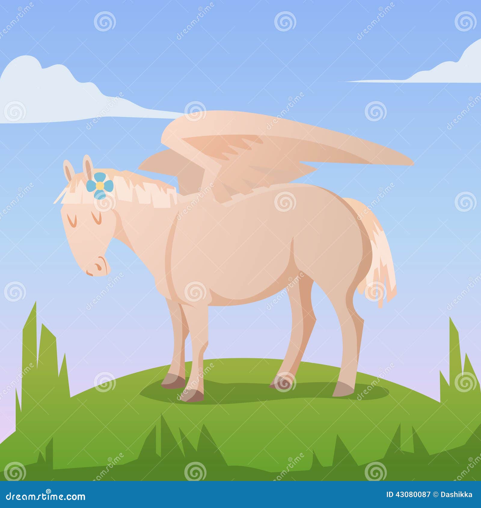 Cartoon magic pegasus stock vector. Illustration of myth - 43080087