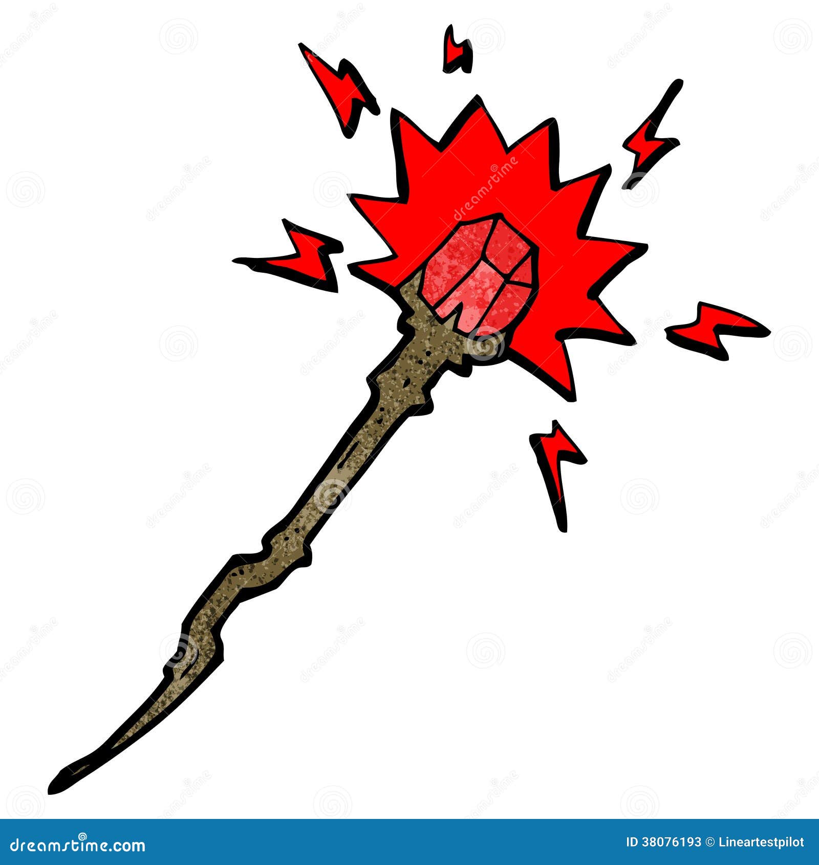 Cartoon magic staff stock illustration. Illustration of cute - 38076193