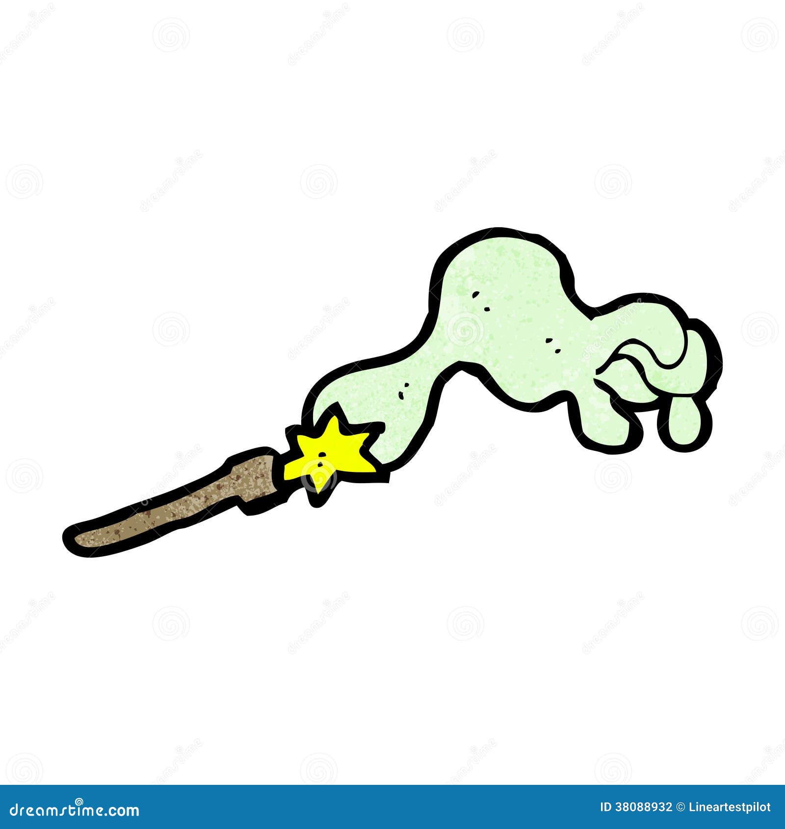 Cartoon magic wand stock vector. Illustration of hand - 38088932