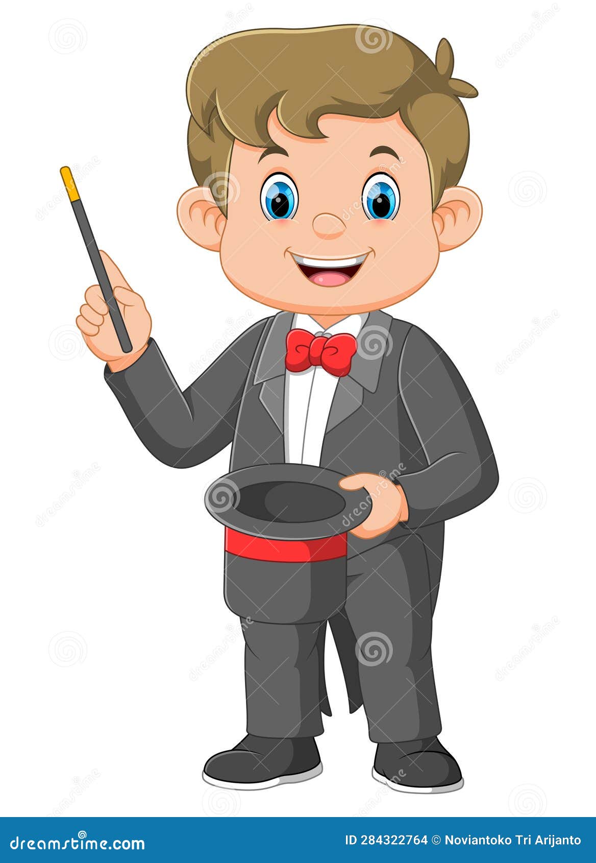 Cartoon Magician Holding Magic Wand Stock Vector - Illustration of ...