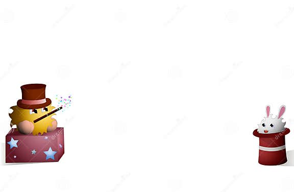 Cartoon Magician and a Rabbit Inside a Magic Hat Stock Vector ...