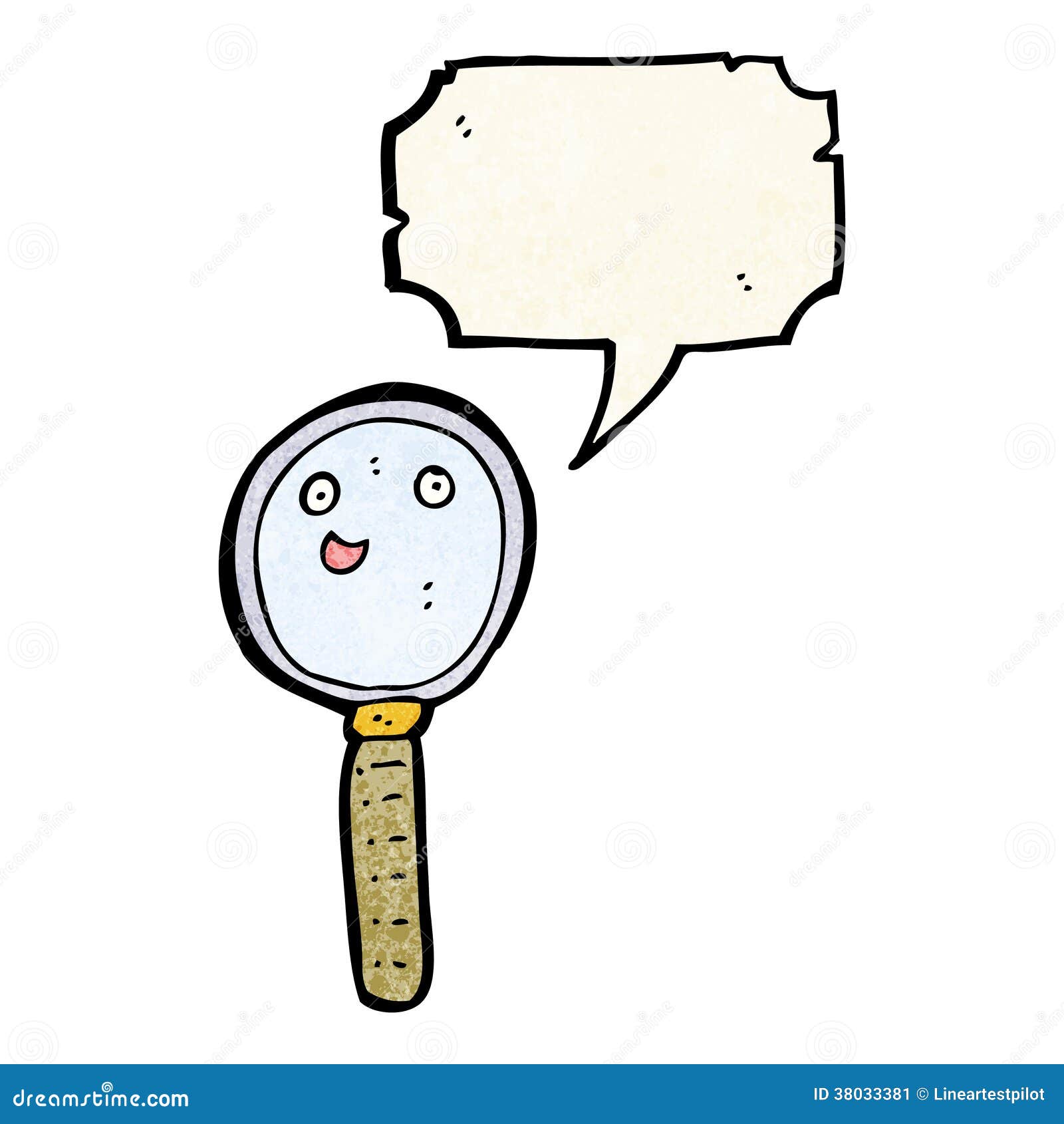 Cartoon magnifying glass stock vector. Illustration of speech - 38033381