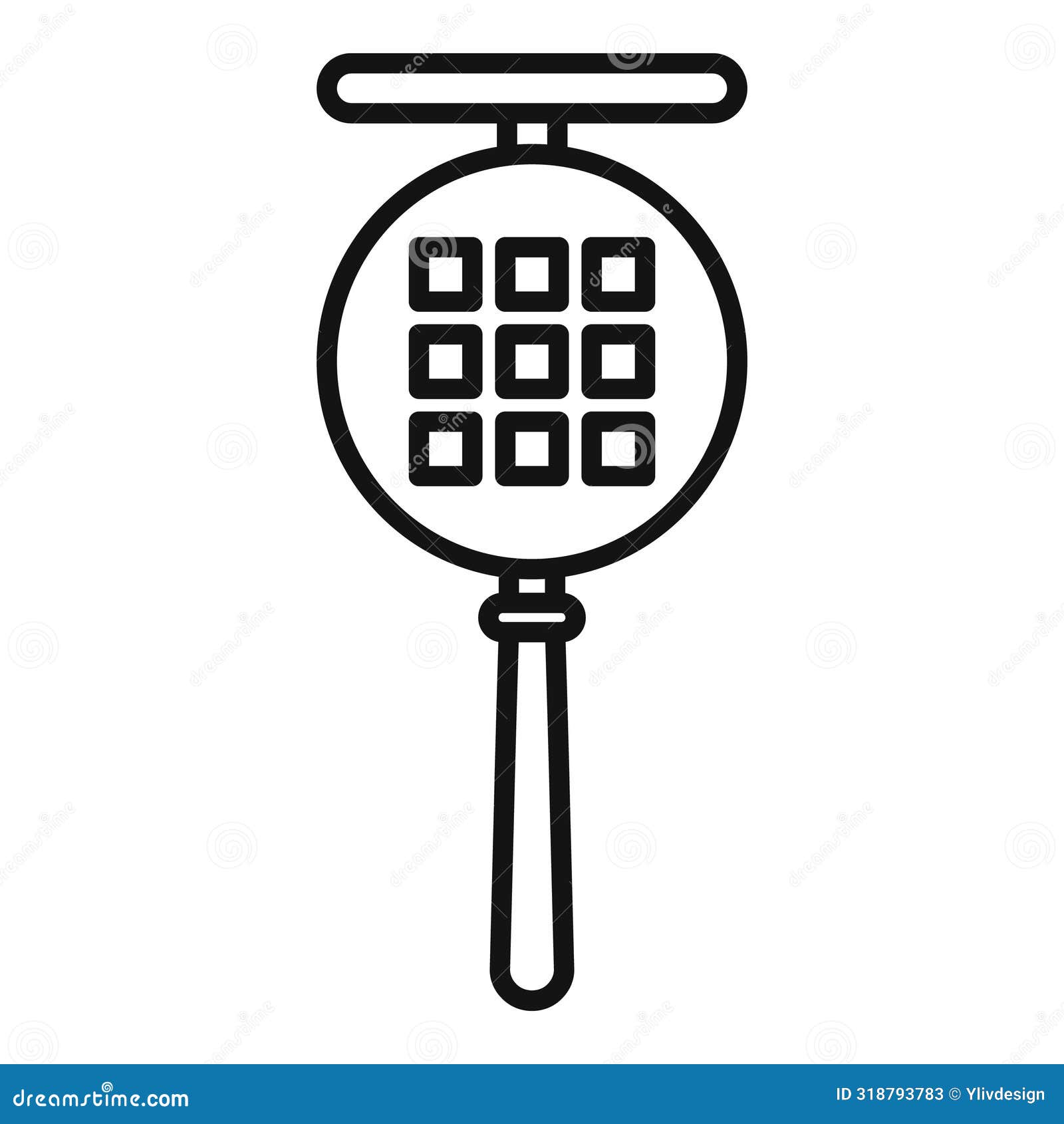 Cartoon Magnifying Glass with Grid Pattern Stock Vector - Illustration ...