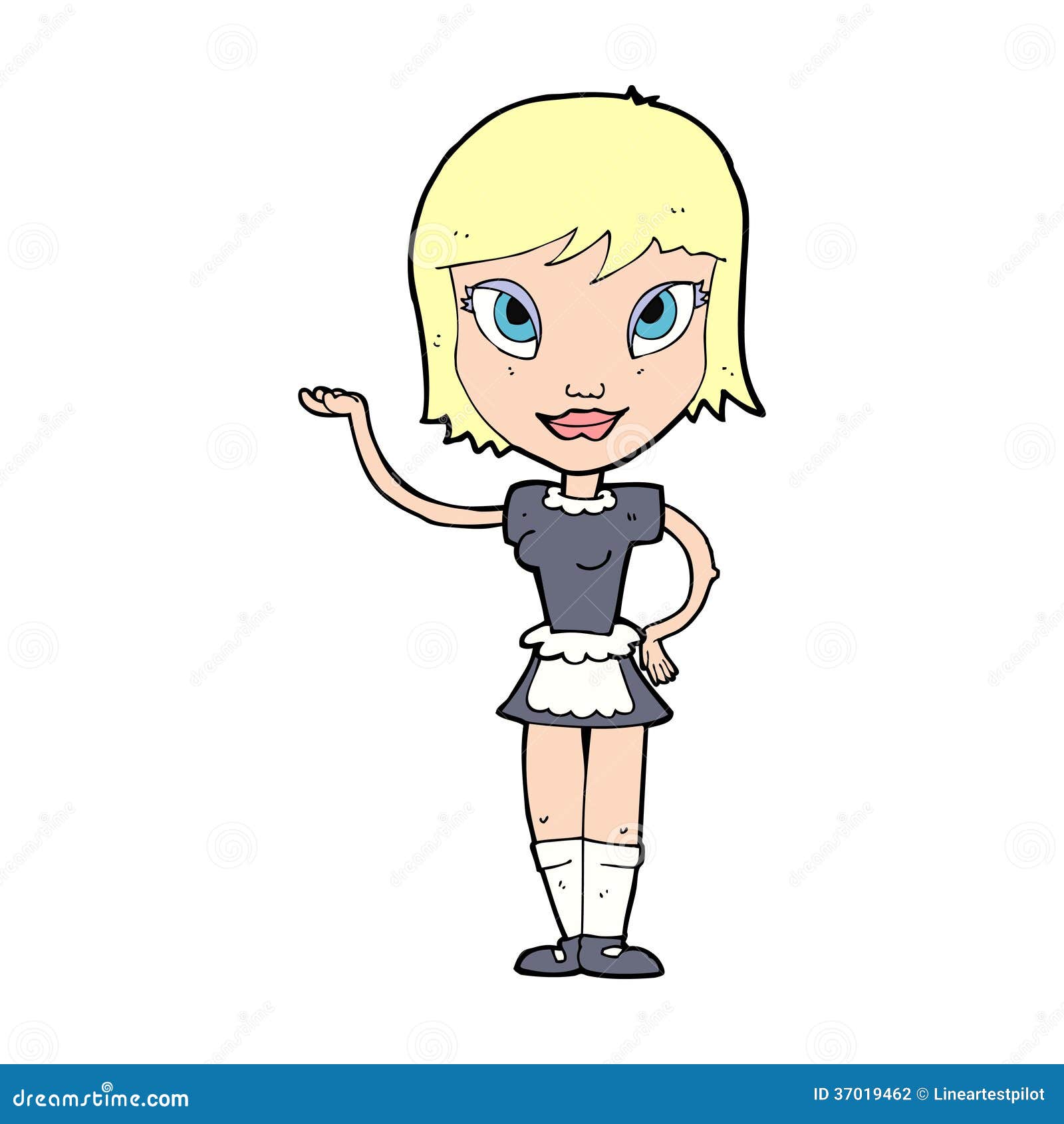 Cartoon maid stock vector. Illustration of doodle, character - 37019462