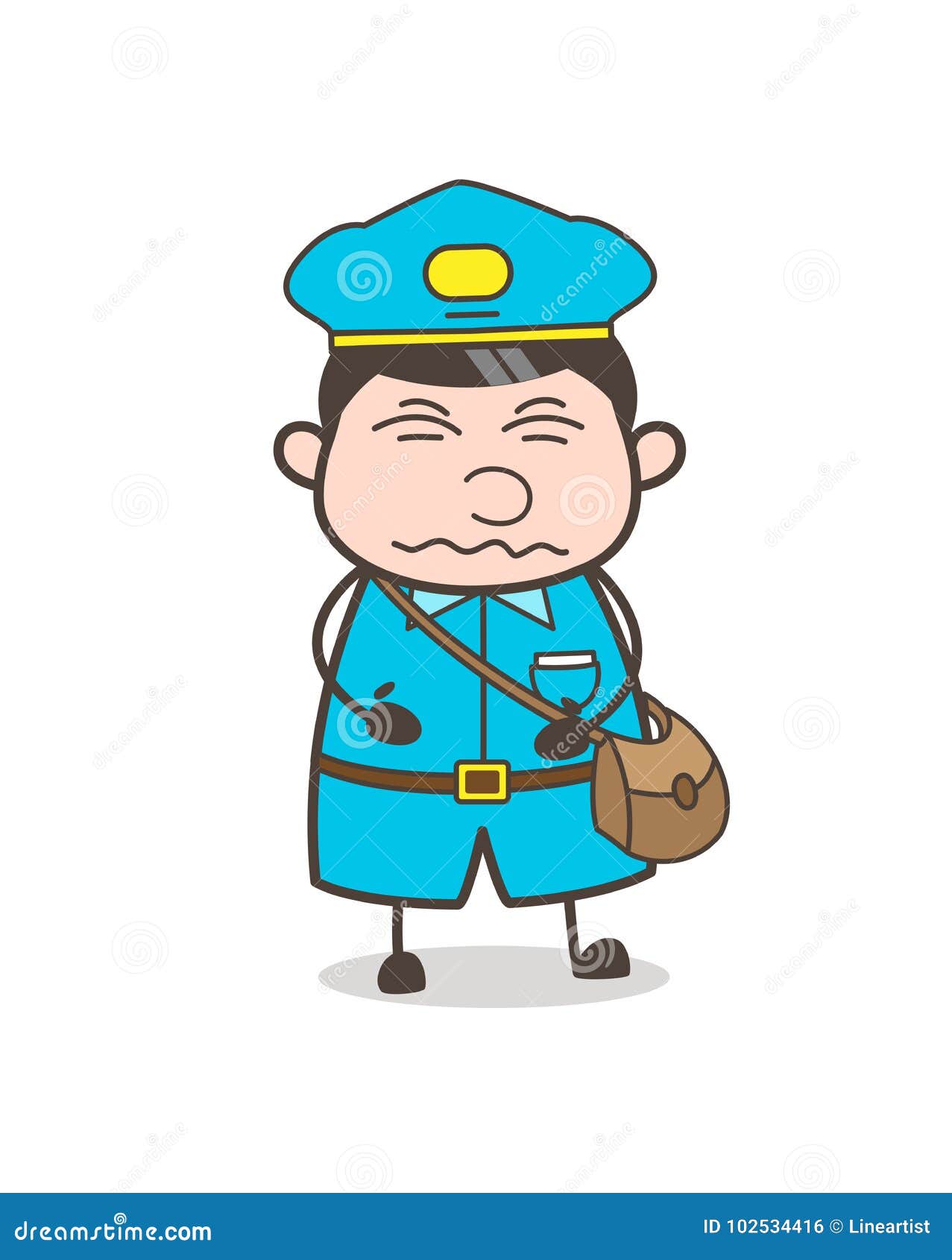 Cartoon Mailman Confounded Face Vector Expression Stock Illustration ...