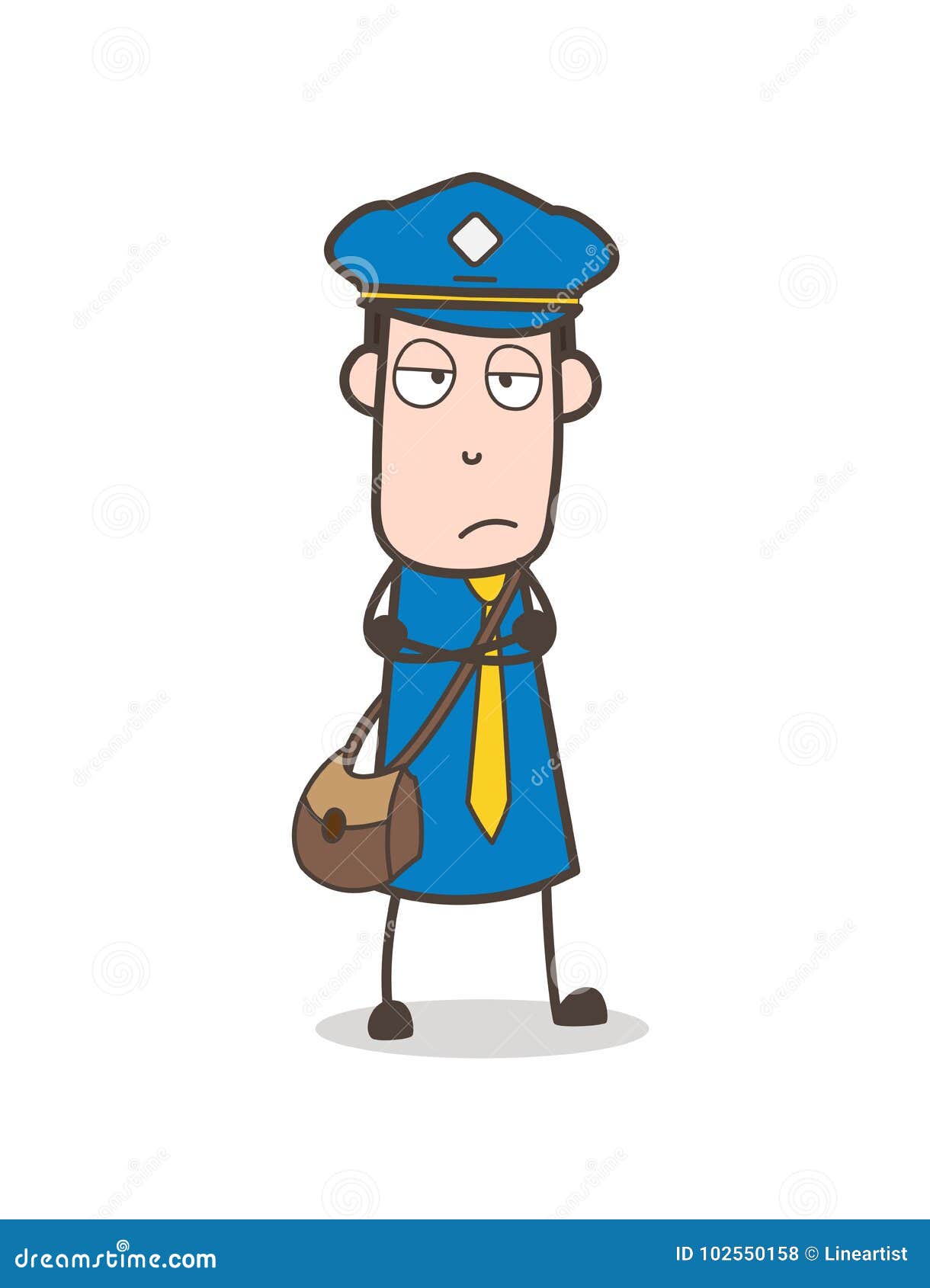 Cartoon Mailman Expressionless Face Vector Stock Illustration ...