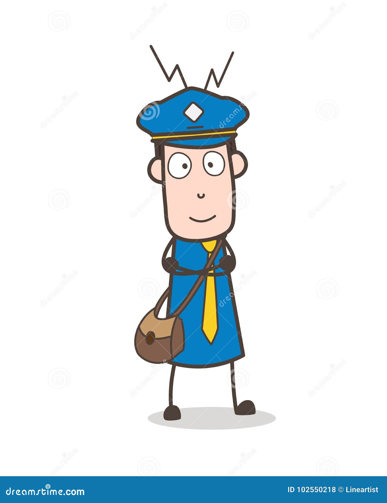 Cartoon Mailman Surprised Face Expression Stock Illustration ...