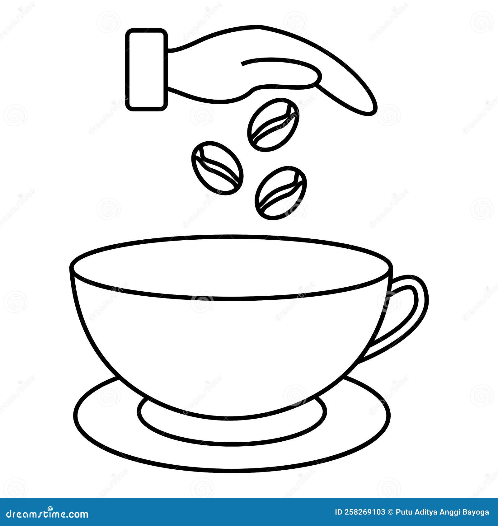 Cartoon make coffee stock vector. Illustration of flat - 258269103