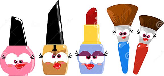 Cartoon makeup stock illustration. Illustration of artistic - 18927943