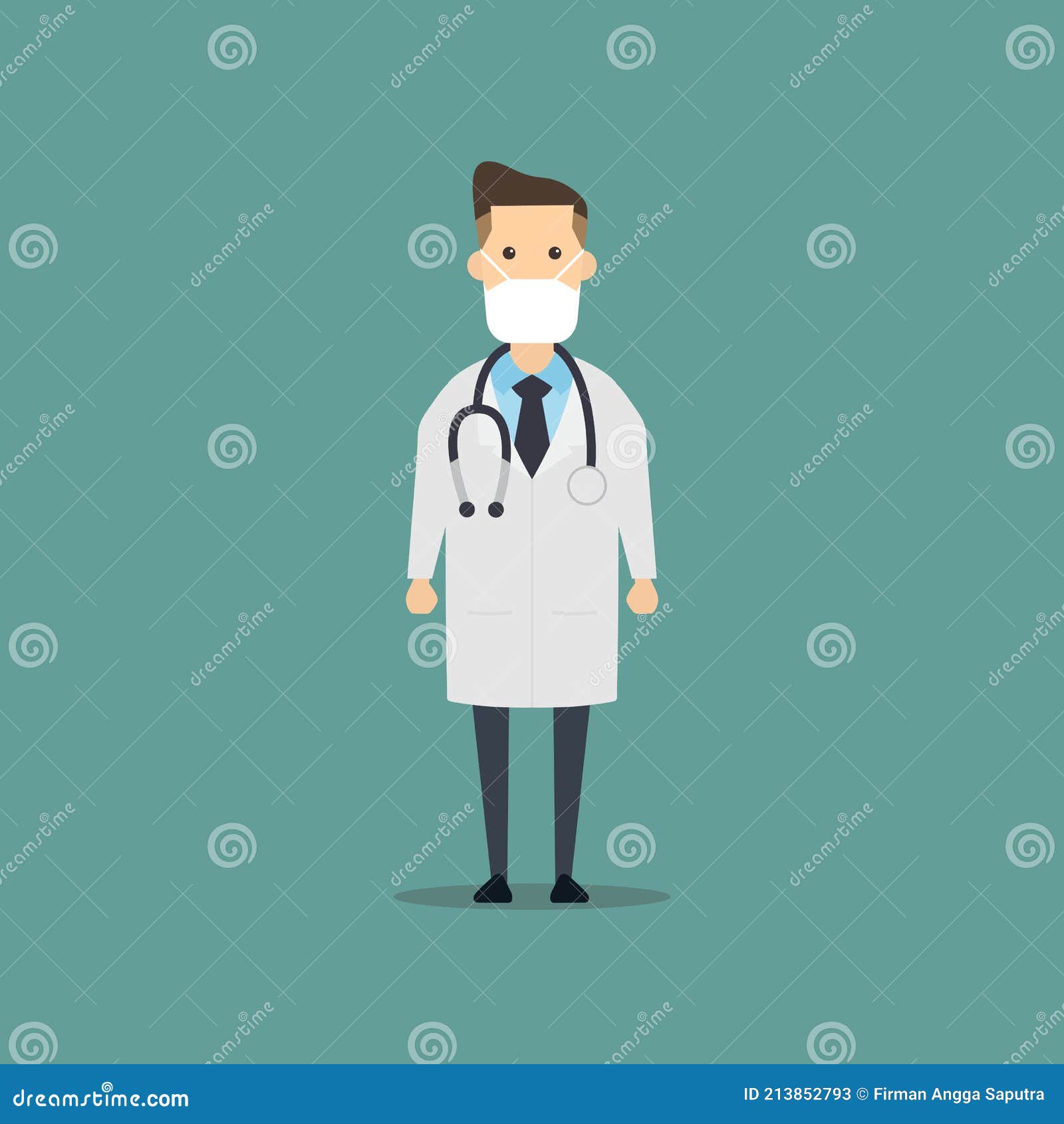 A Cartoon of a Male Doctor Using a Mask Stock Vector - Illustration of ...