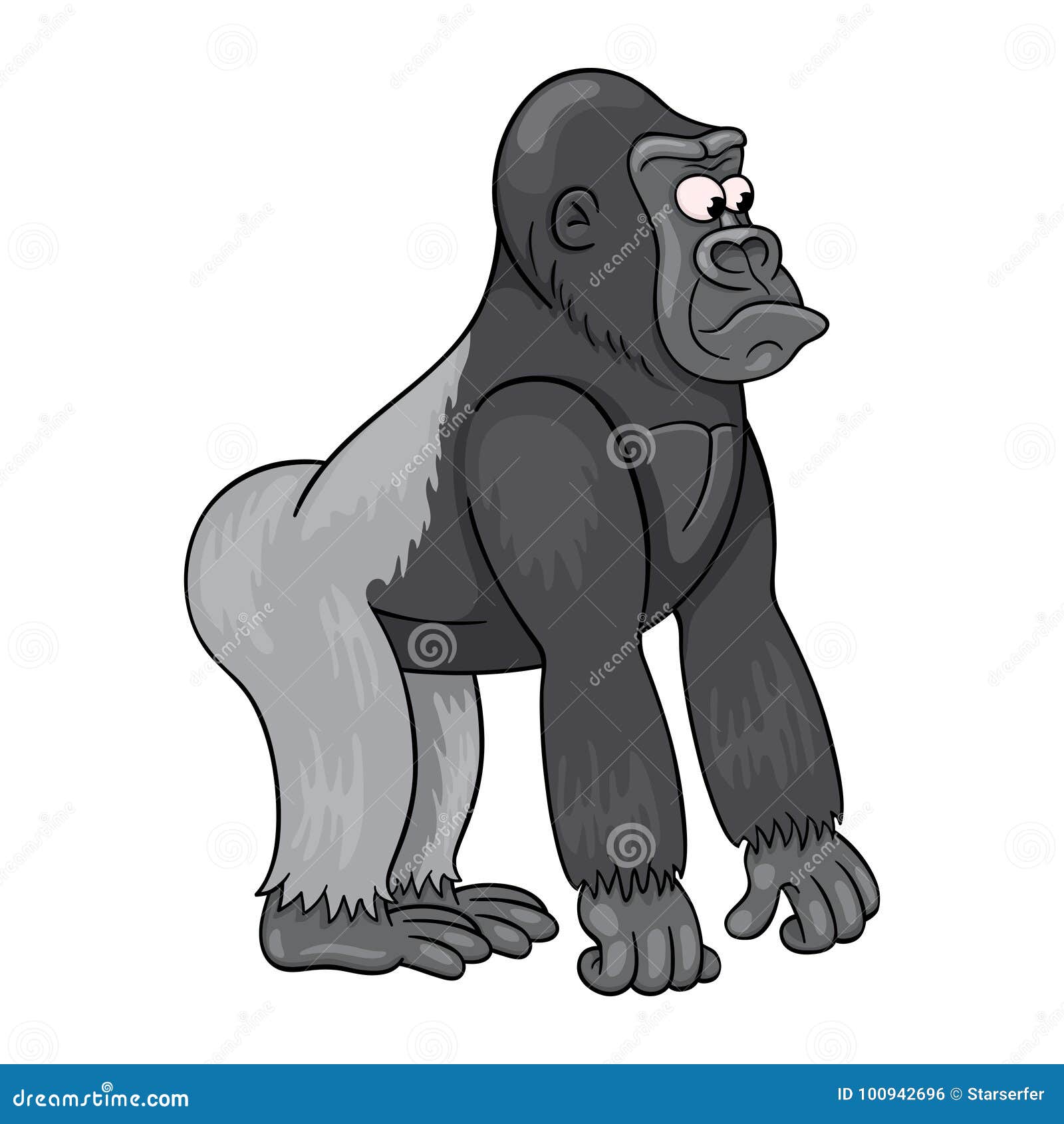 Baffled Cartoon Male of Gorilla Stock Vector - Illustration of simian ...