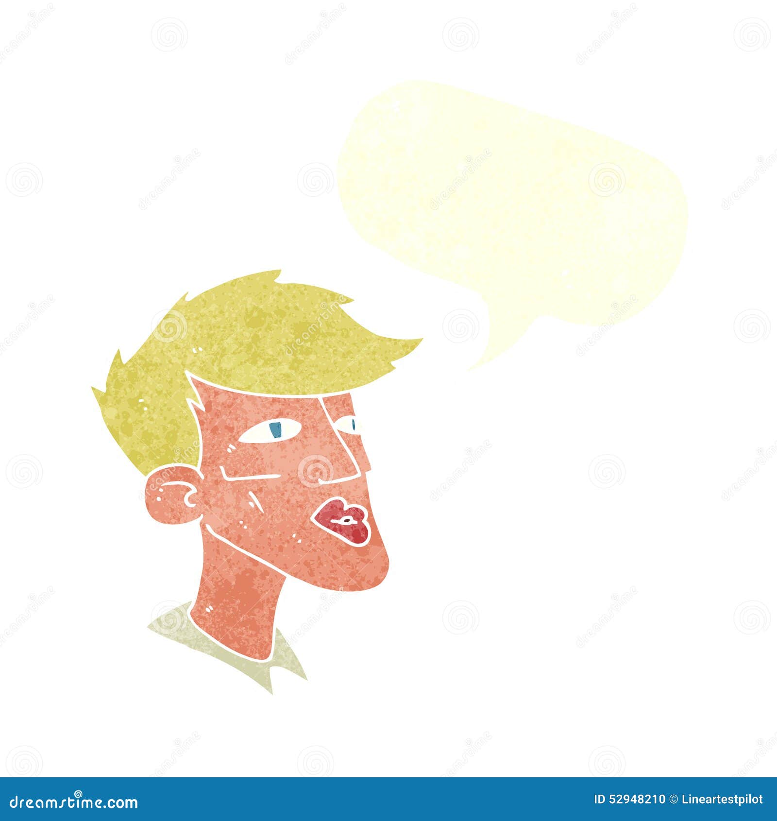 Cartoon Male Model Guy with Speech Bubble Stock Illustration ...