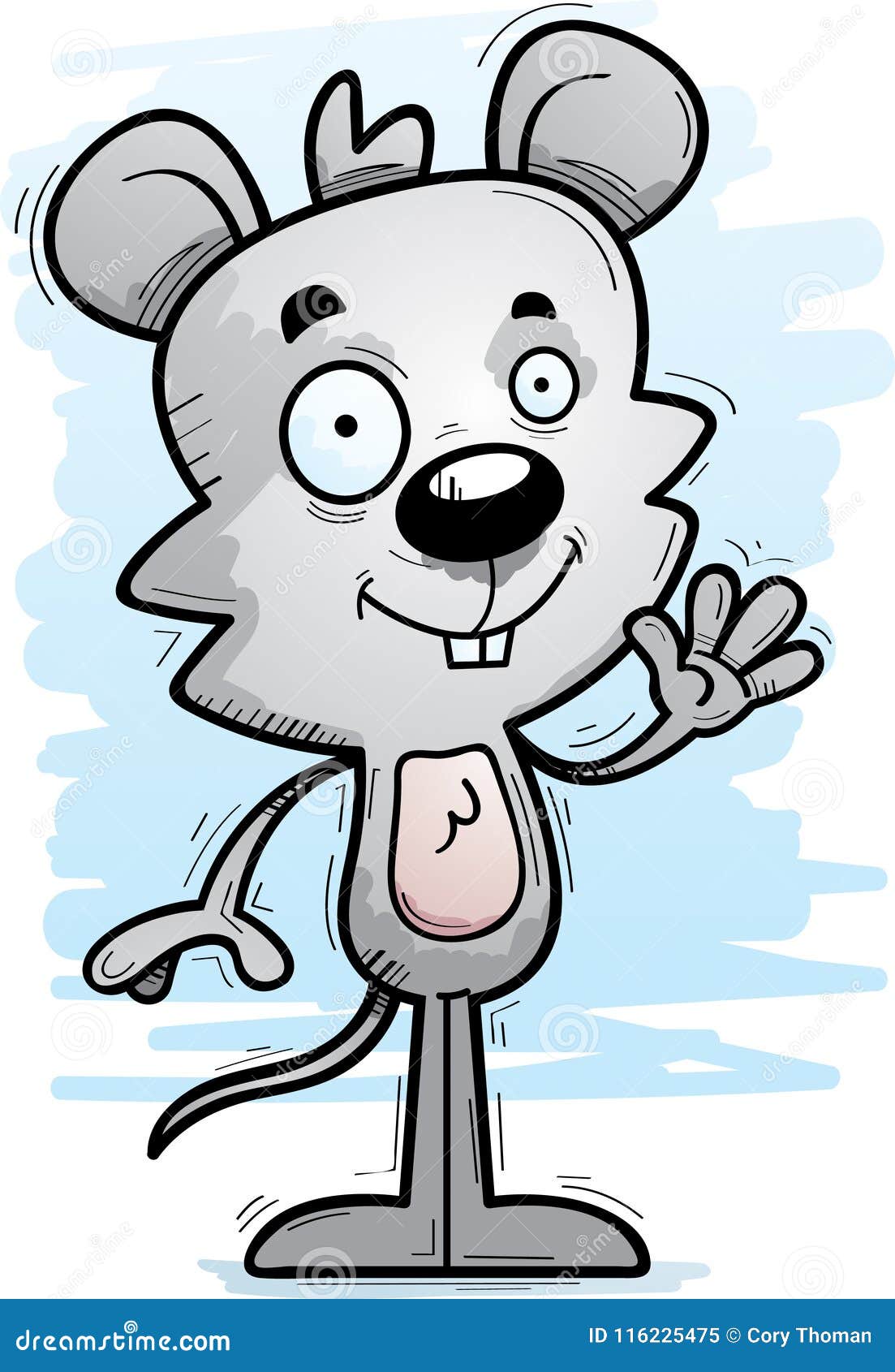 Cartoon Male Mouse Waving stock vector. Illustration of male - 116225475
