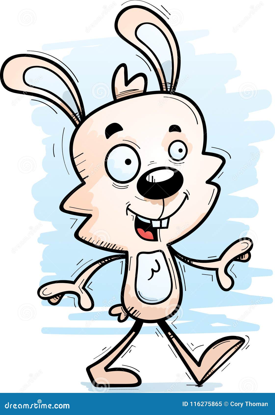 Cartoon Male Rabbit Walking Stock Vector - Illustration of smiling ...