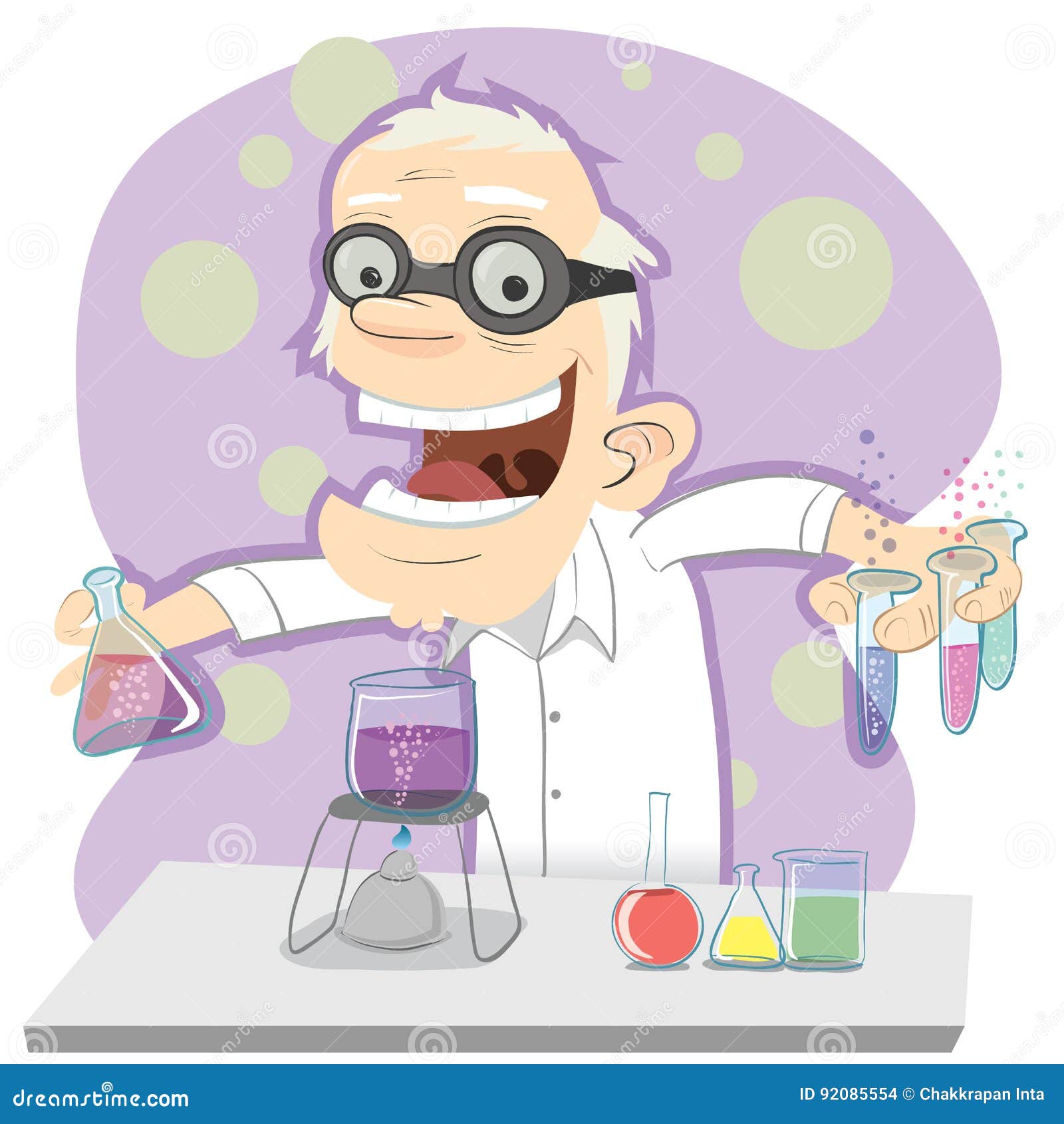 Cartoon male scientist. stock vector. Illustration of research - 92085554