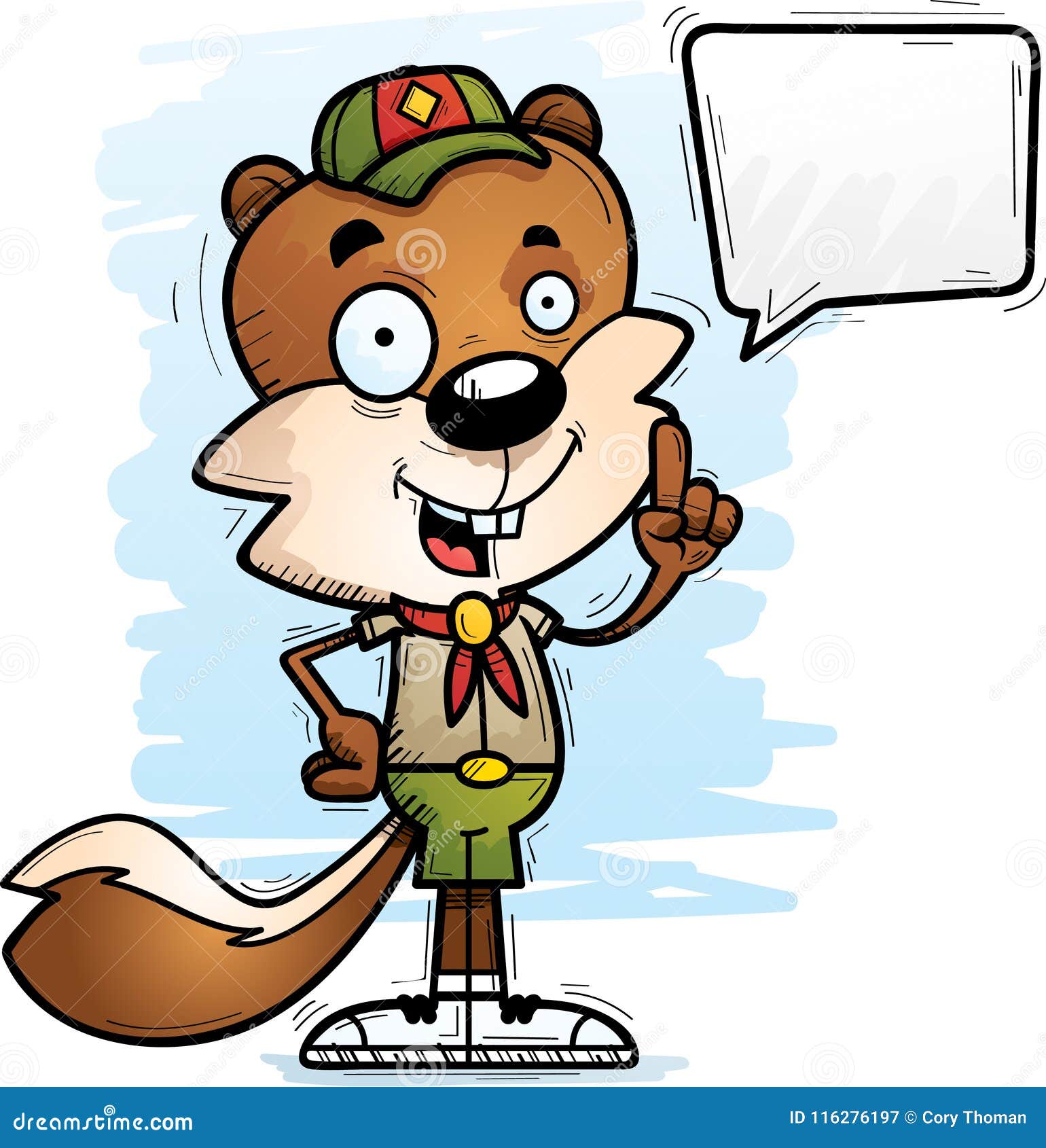 Cartoon Male Squirrel Scout Talking Stock Vector - Illustration of ...
