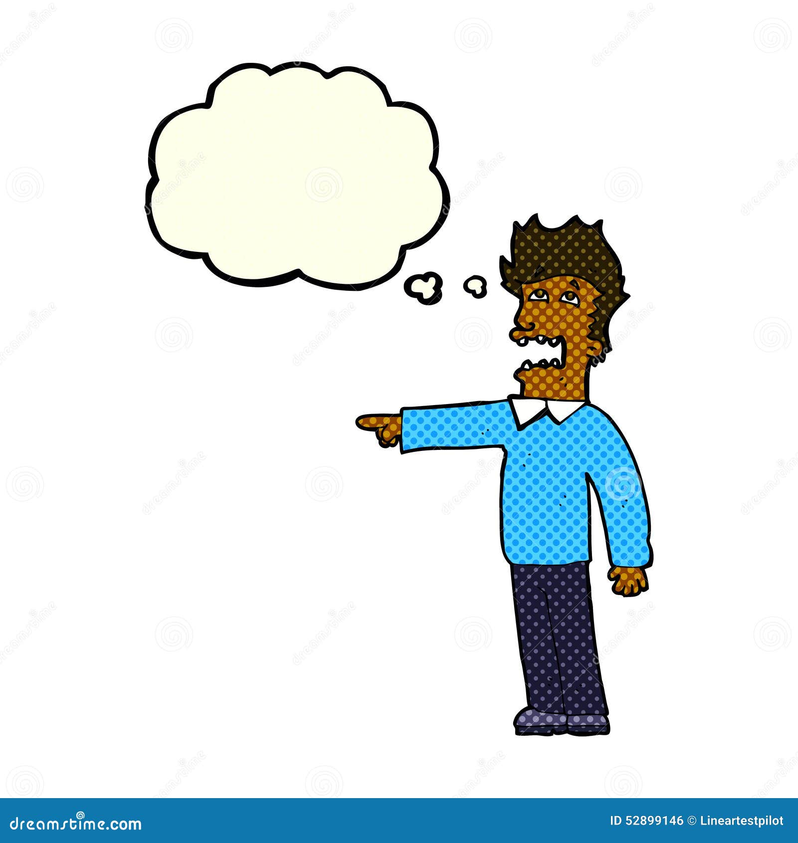 Cartoon Man Accusing with Thought Bubble Stock Illustration ...