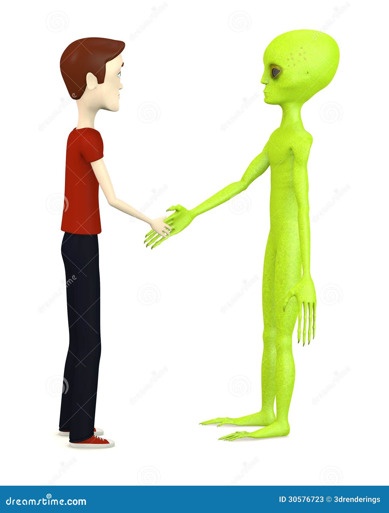 Cartoon man with alien stock illustration. Illustration of toon - 30576723