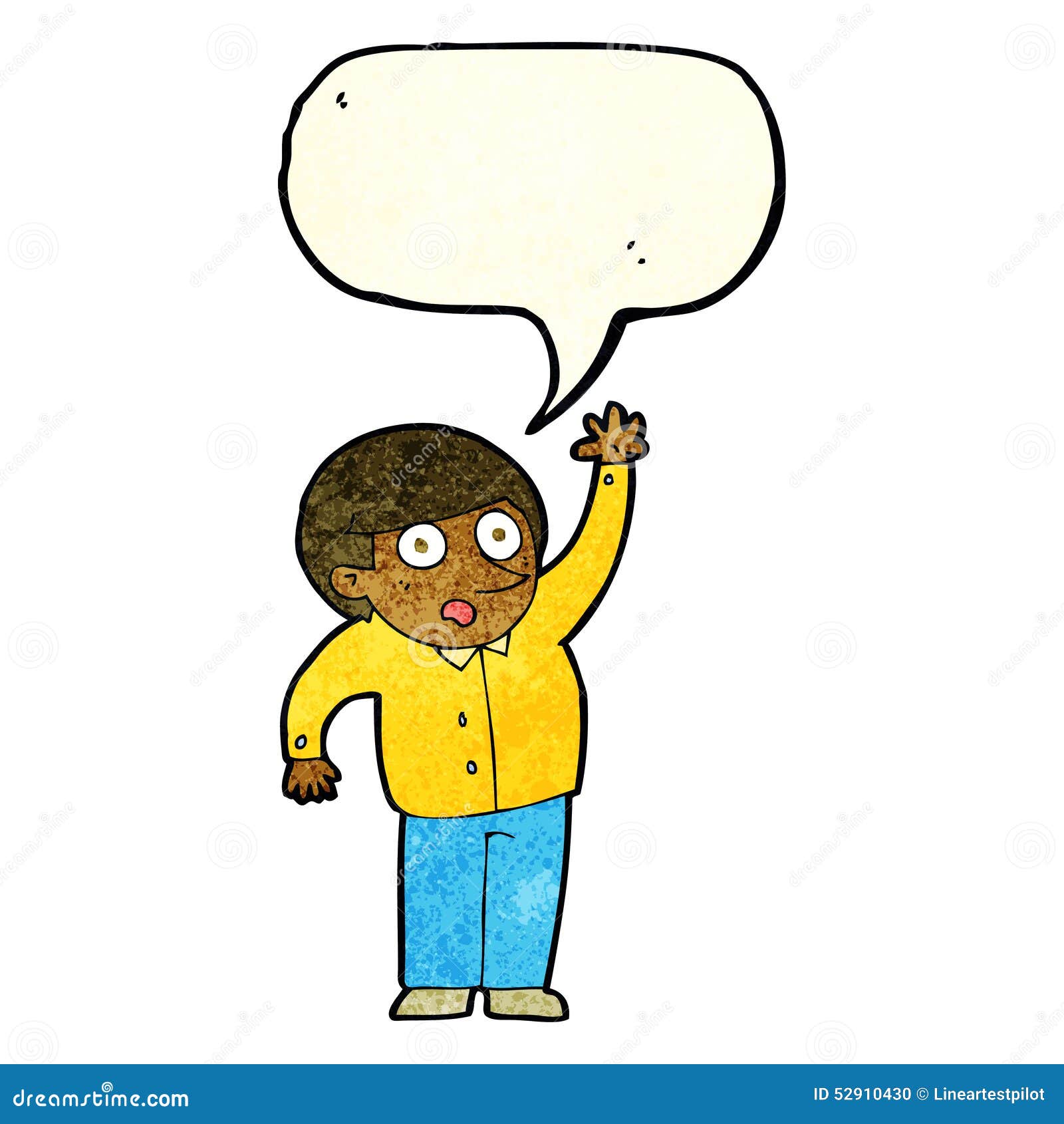 Cartoon Man Asking Question with Speech Bubble Stock Illustration ...