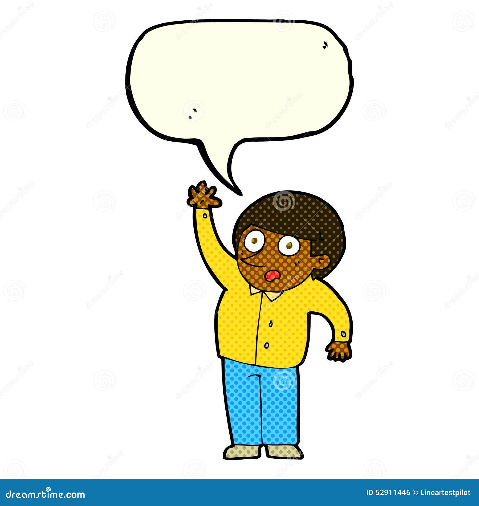Cartoon Man Asking Question with Speech Bubble Stock Illustration ...