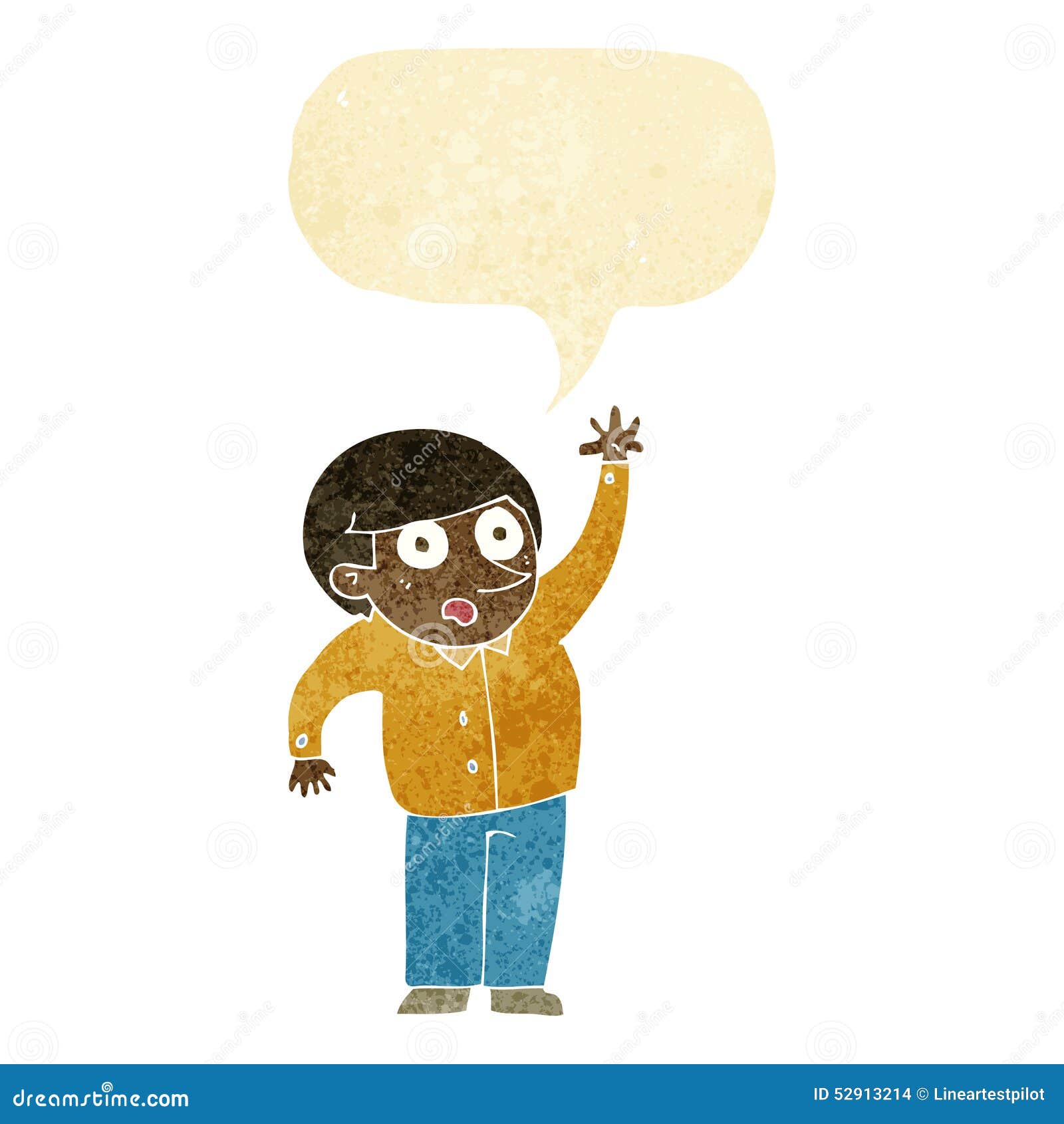 Cartoon Man Asking Question with Speech Bubble Stock Illustration ...