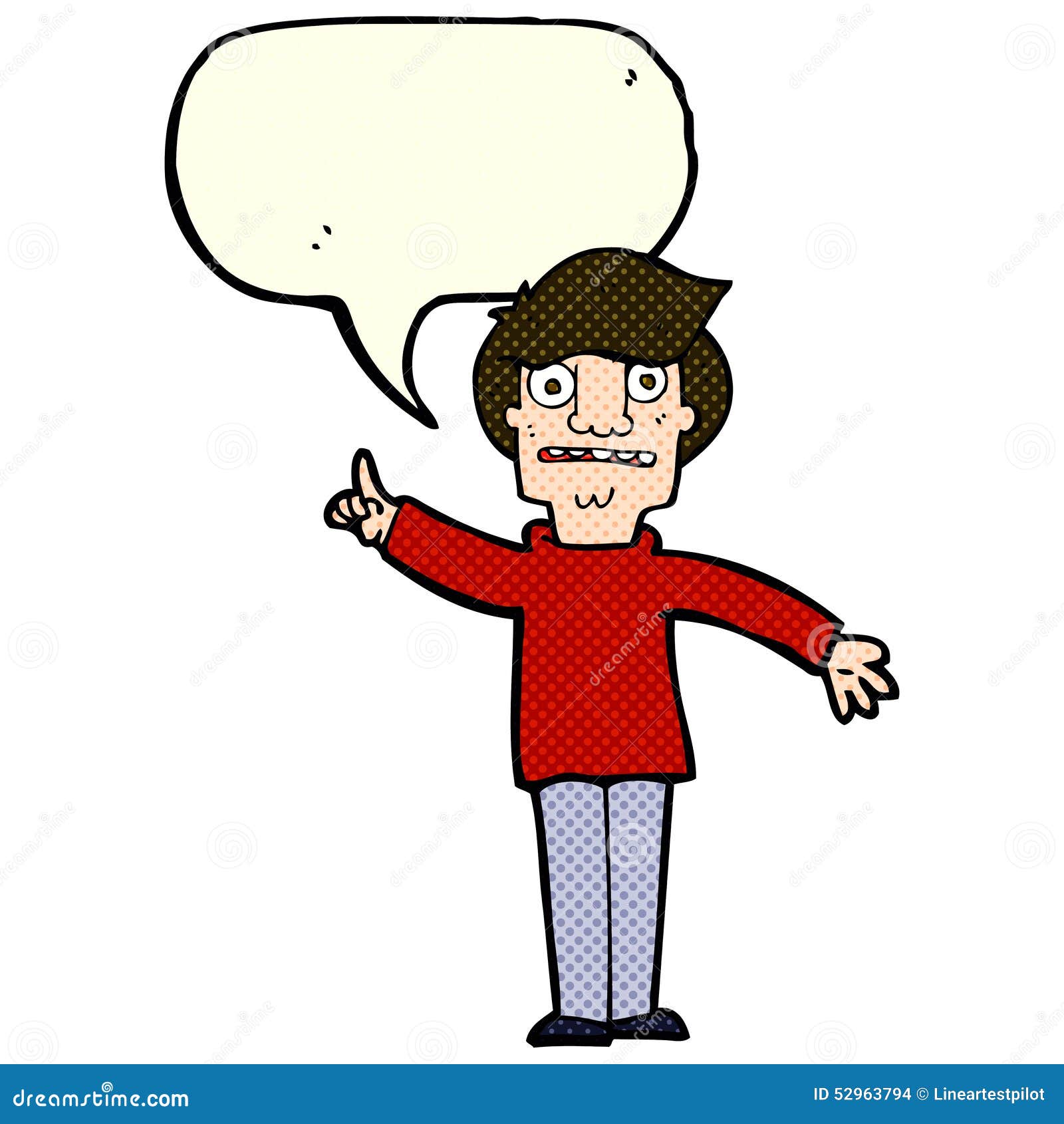 Cartoon Man Asking Question with Speech Bubble Stock Illustration ...