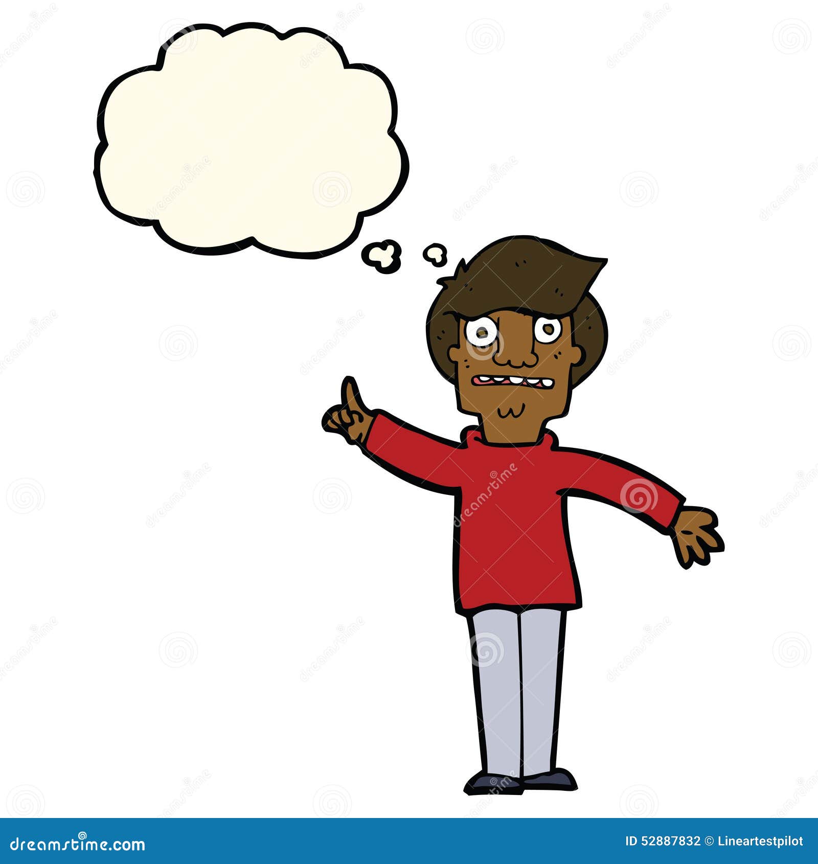 Cartoon Man Asking Question with Thought Bubble Stock Illustration ...