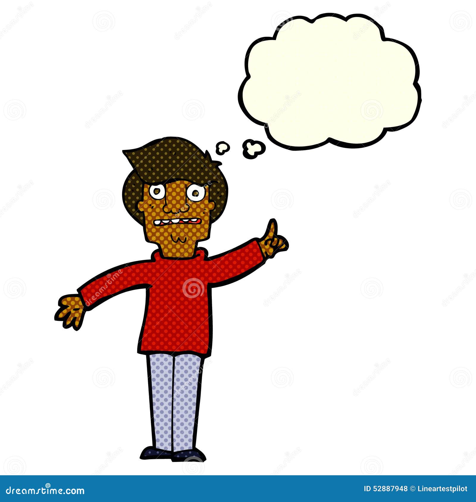 Cartoon Man Asking Question with Thought Bubble Stock Illustration ...