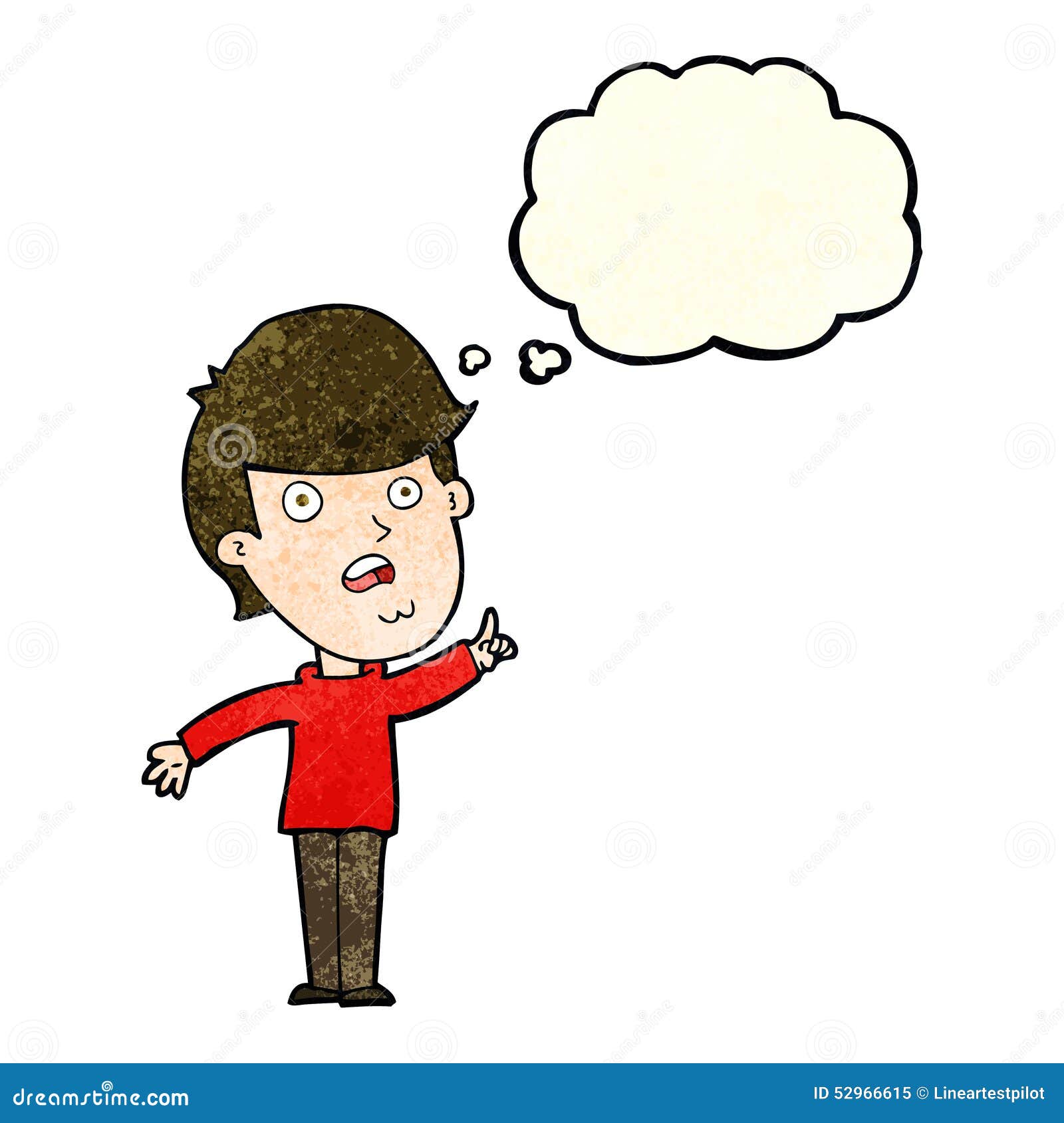 Cartoon Man Asking Question with Thought Bubble Stock Illustration ...