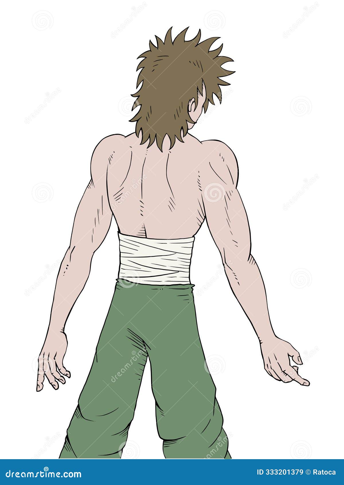 Cartoon man back stock vector. Illustration of cute - 333201379