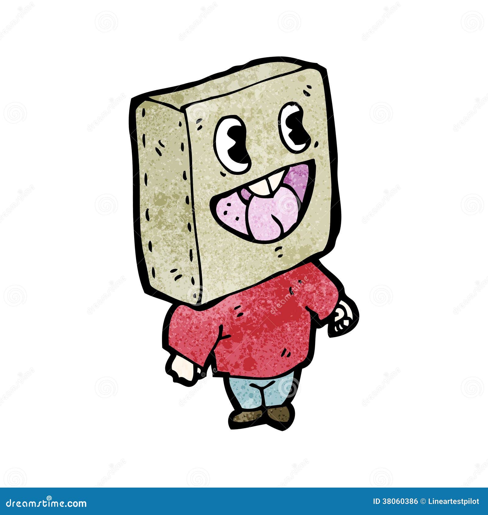 Cartoon Man with Bag on Head Stock Vector - Illustration of cute, hand ...