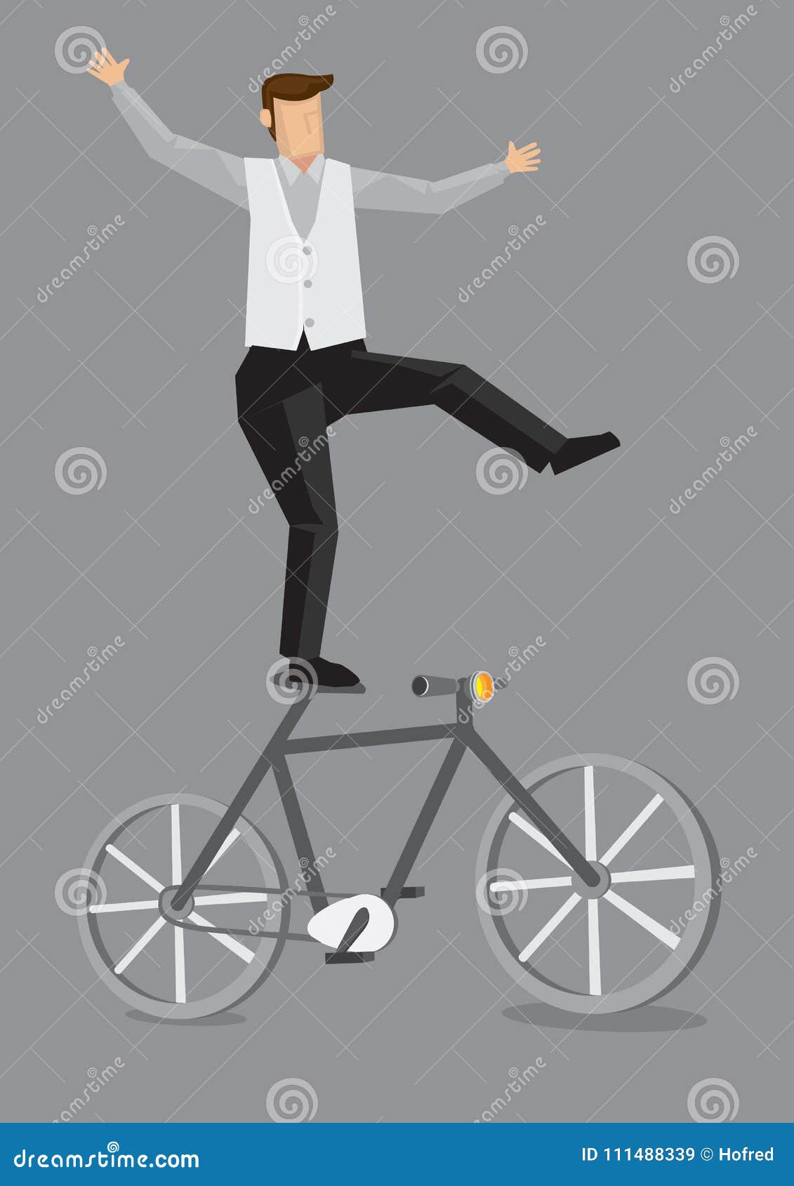 Bicycle Acrobat Vector Cartoon Illustration | CartoonDealer.com #111488339