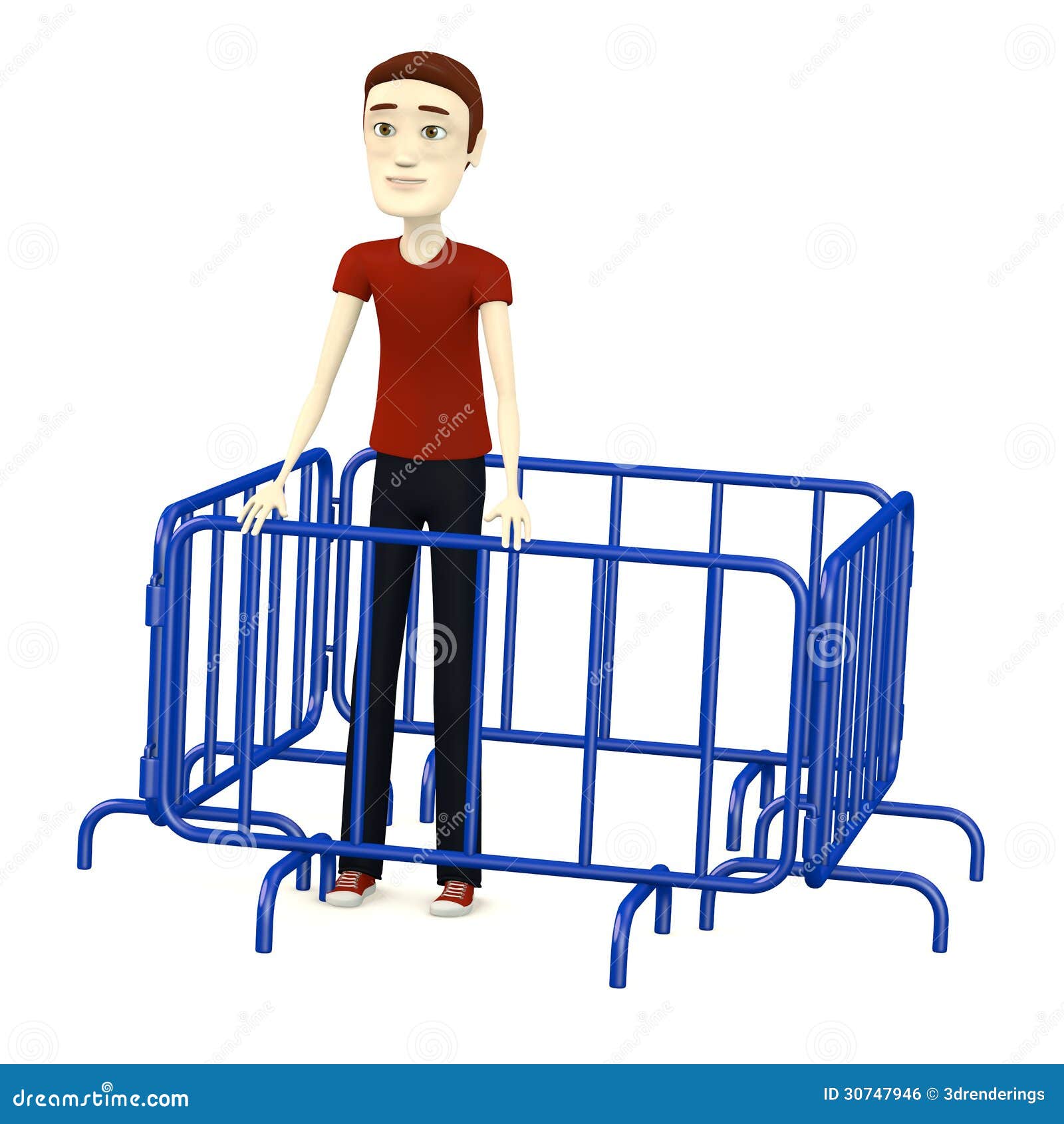 Cartoon Man With Barriers Royalty-Free Stock Image | CartoonDealer.com ...