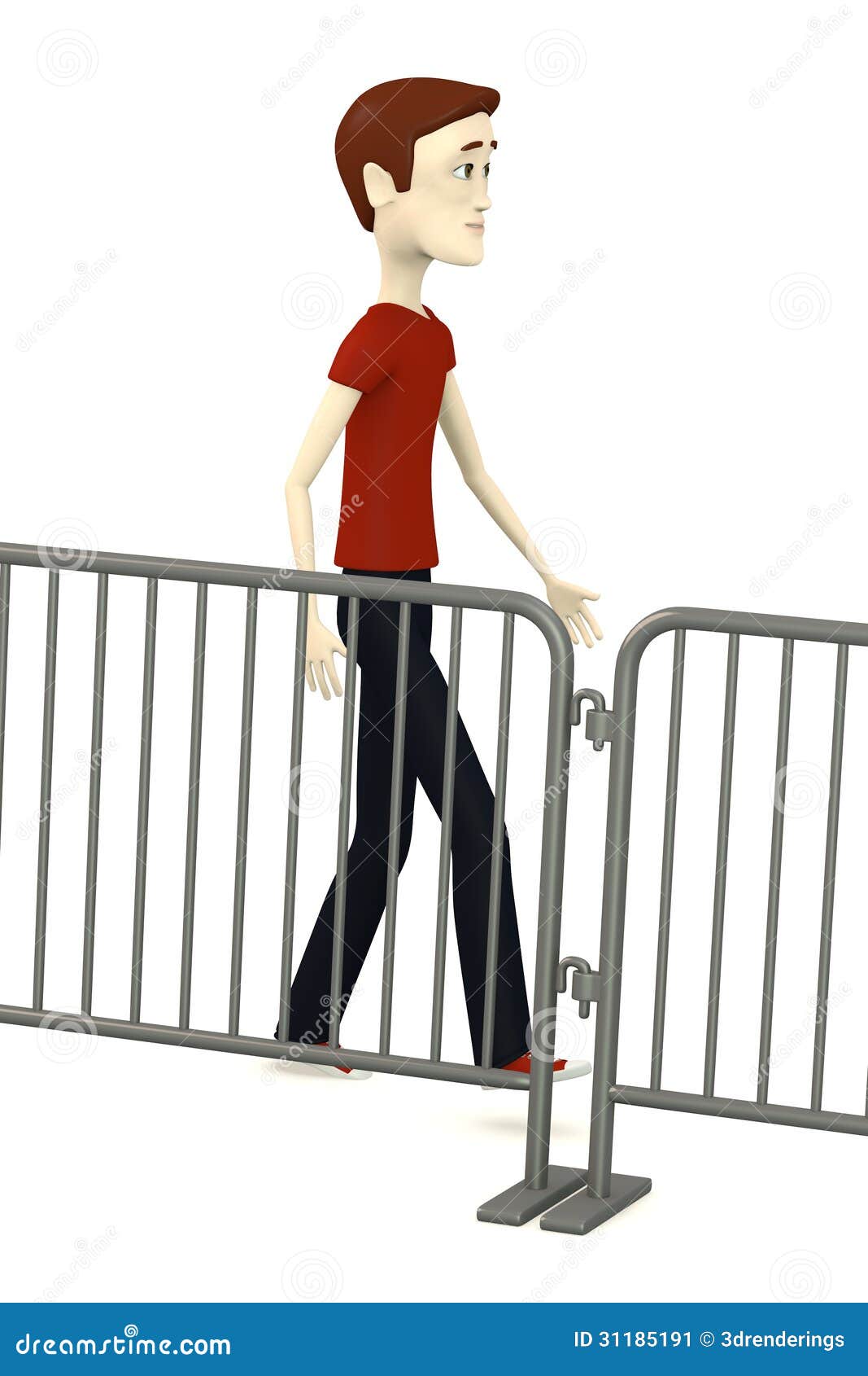 Cartoon man with barriers stock illustration. Illustration of walk ...