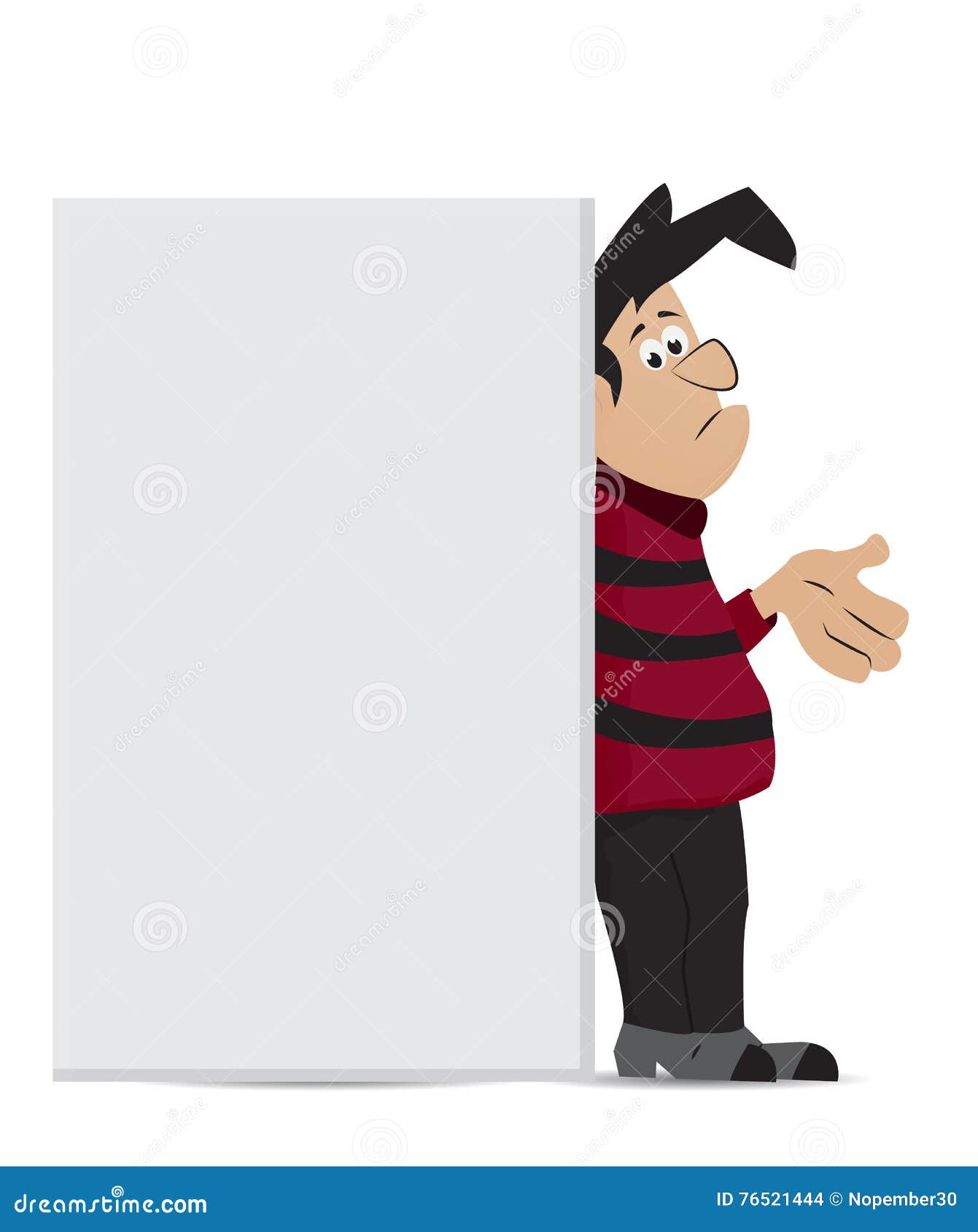 Cartoon Man Behind Banner Vector Illustration | CartoonDealer.com #76521444