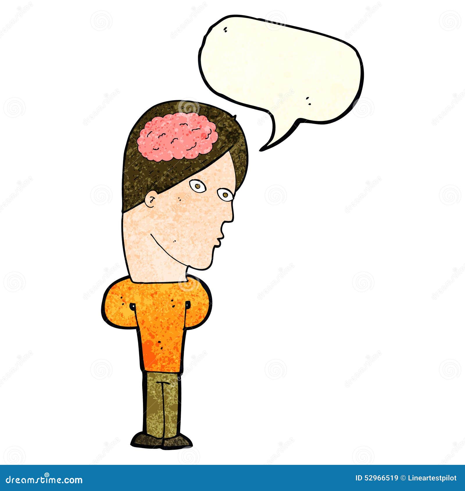Brain With Speech Bubble And Question Mark Cartoon Vector ...