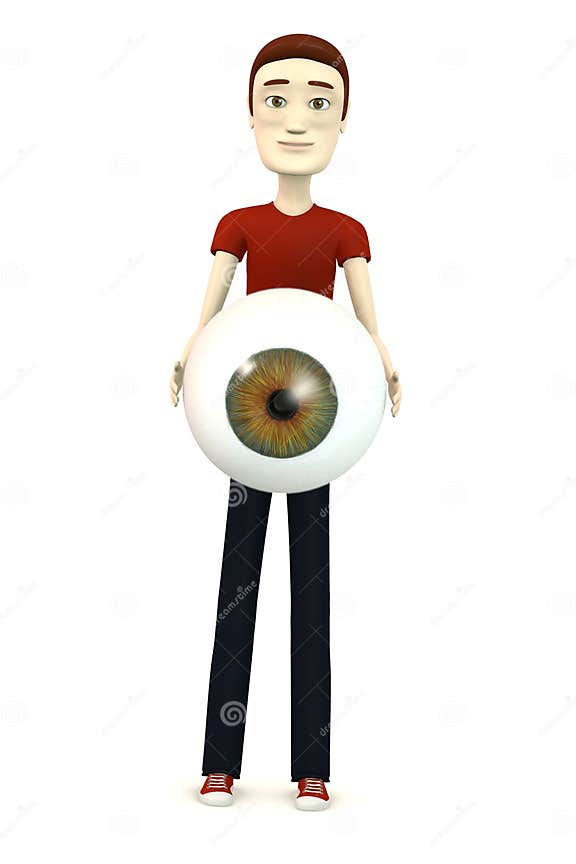Cartoon man with big eye stock illustration. Illustration of human ...