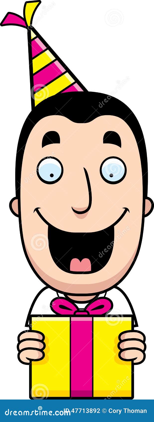 Cartoon Man Birthday Present Stock Vector - Illustration of present ...