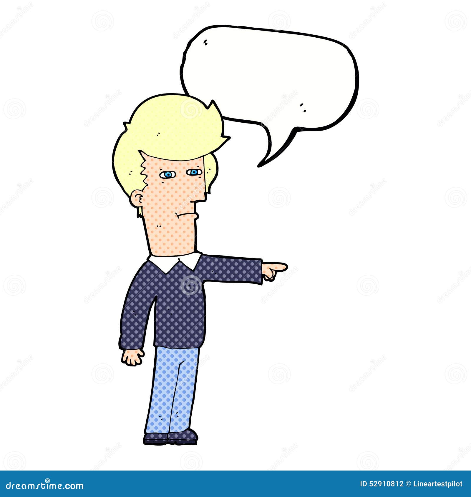 Cartoon Man Blaming with Speech Bubble Stock Illustration ...